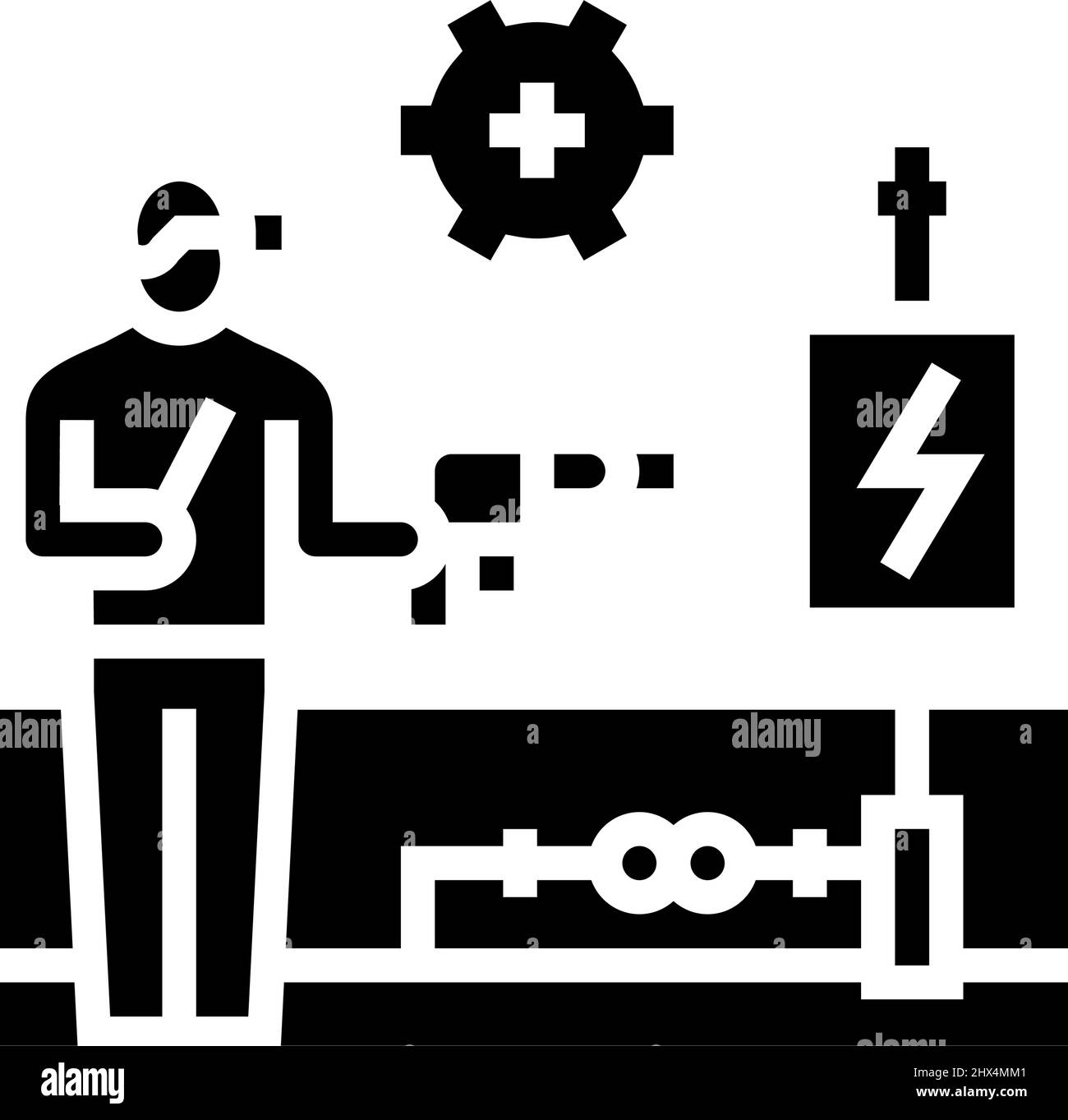 electrical rewiring glyph icon vector illustration Stock Vector Image ...