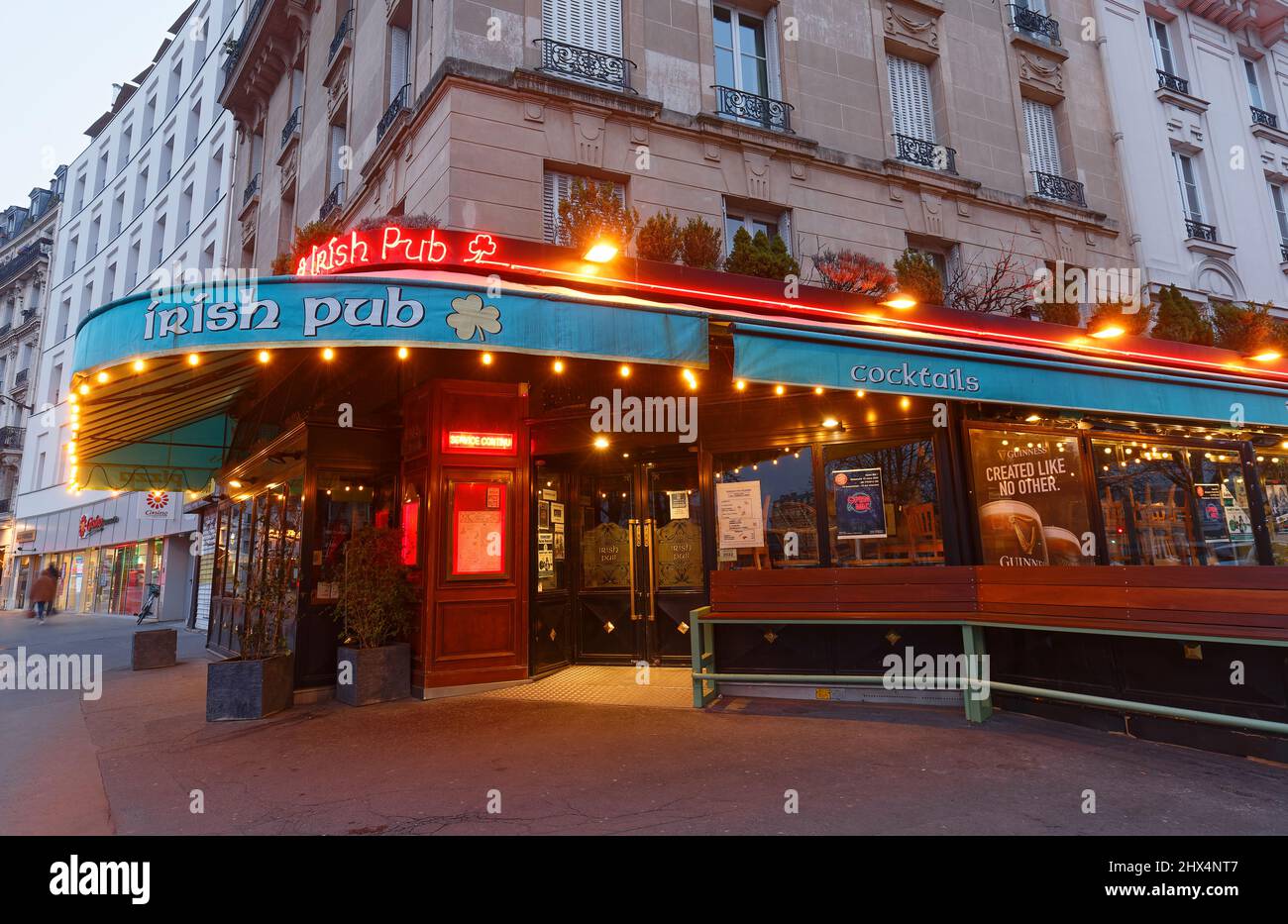 Paris, France-March 06 , 2022 : The traditional Irish pub located at ...