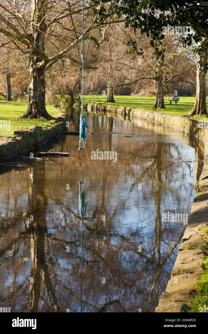 Intimate landscape of the river Wandle at Beddington Park, Greater ...