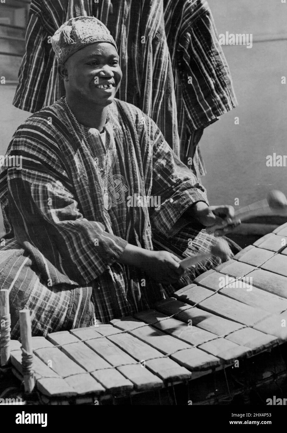 Happy Arrival. Chief N'Ganda, of the Burifc tribe, in happy mood at ...