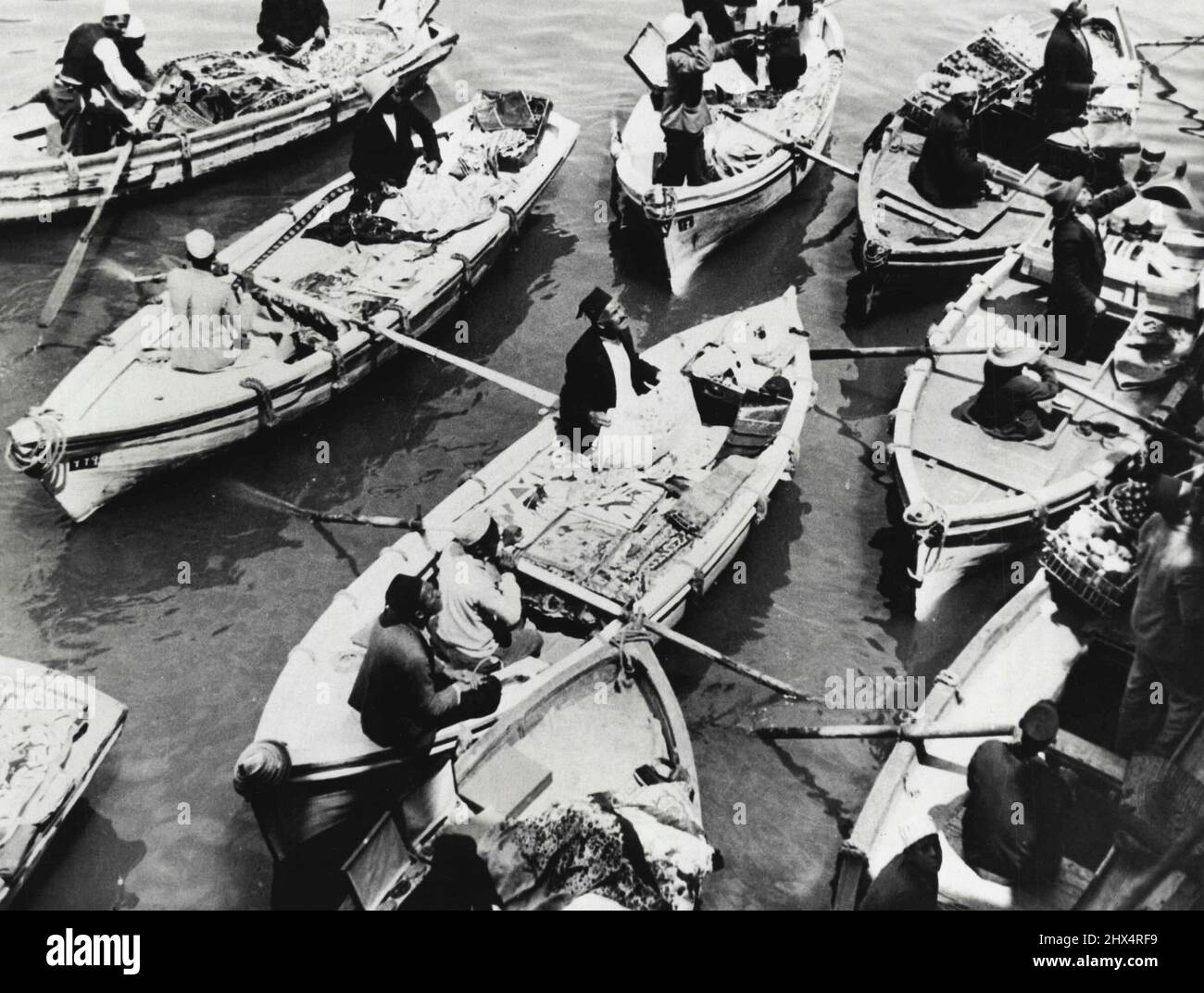 Port Said Scene -- The Se" Bum-Boat" Traders, who cluster 'round ...