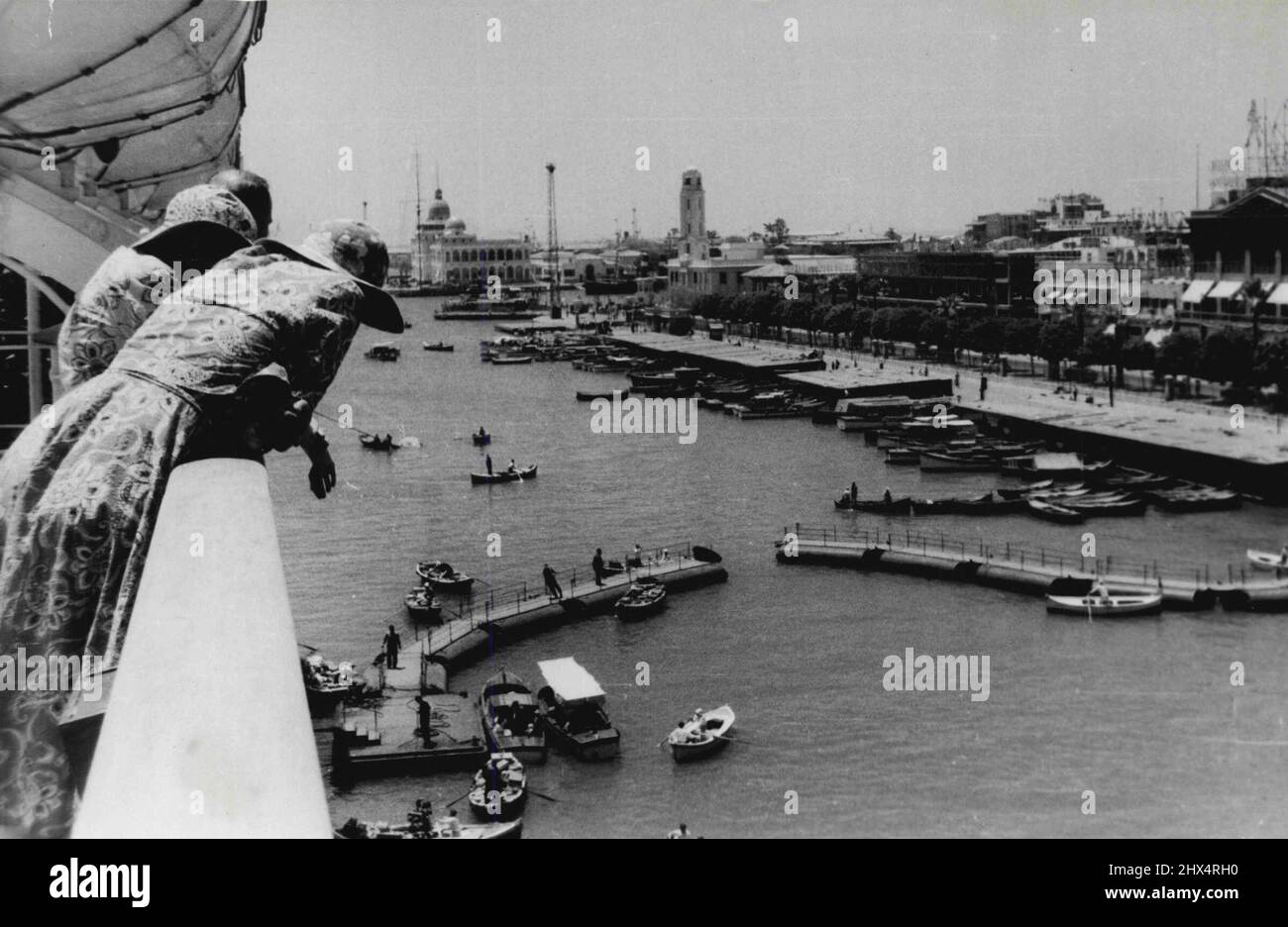 Port Said harbour. December 1, 1951. (Photo by F. Peterson Stock Photo ...