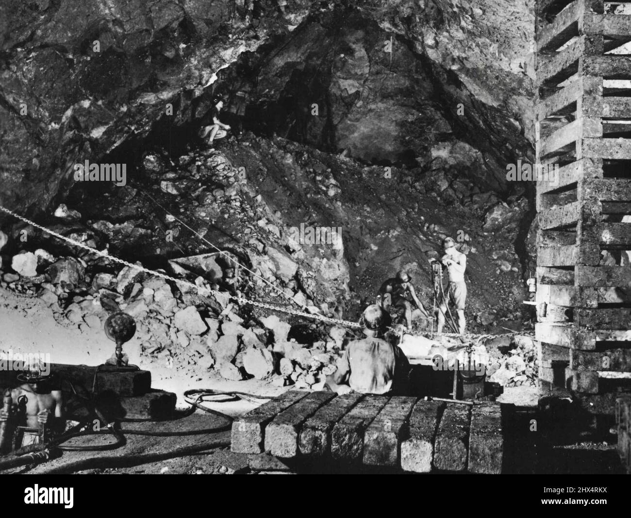 Gold Mining In Fiji -- A large stope in the Emperor mine, showing a ...