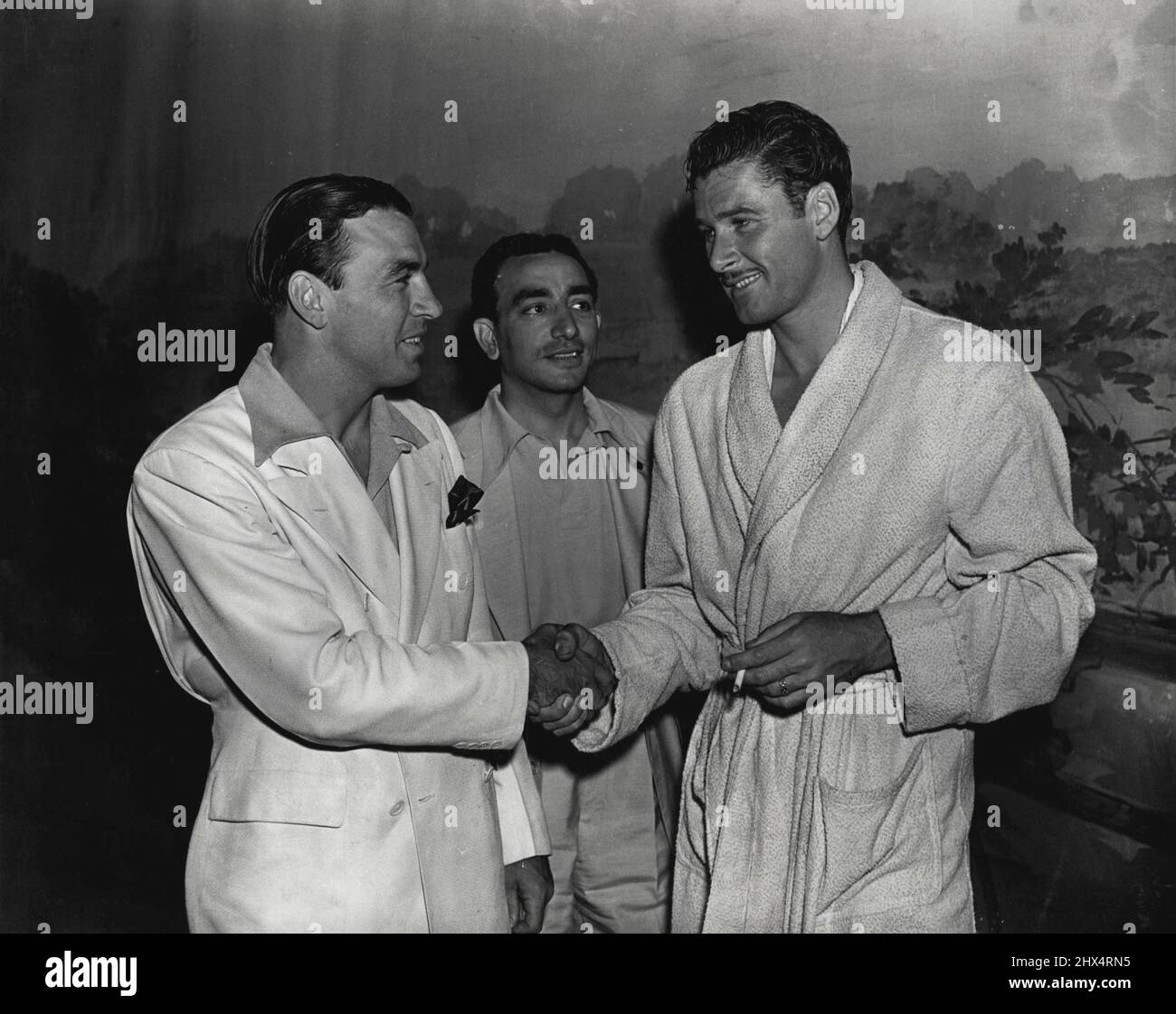 A star of the roped square meets a star of the silver screen -- Ken Overlin, American boxer, who ...