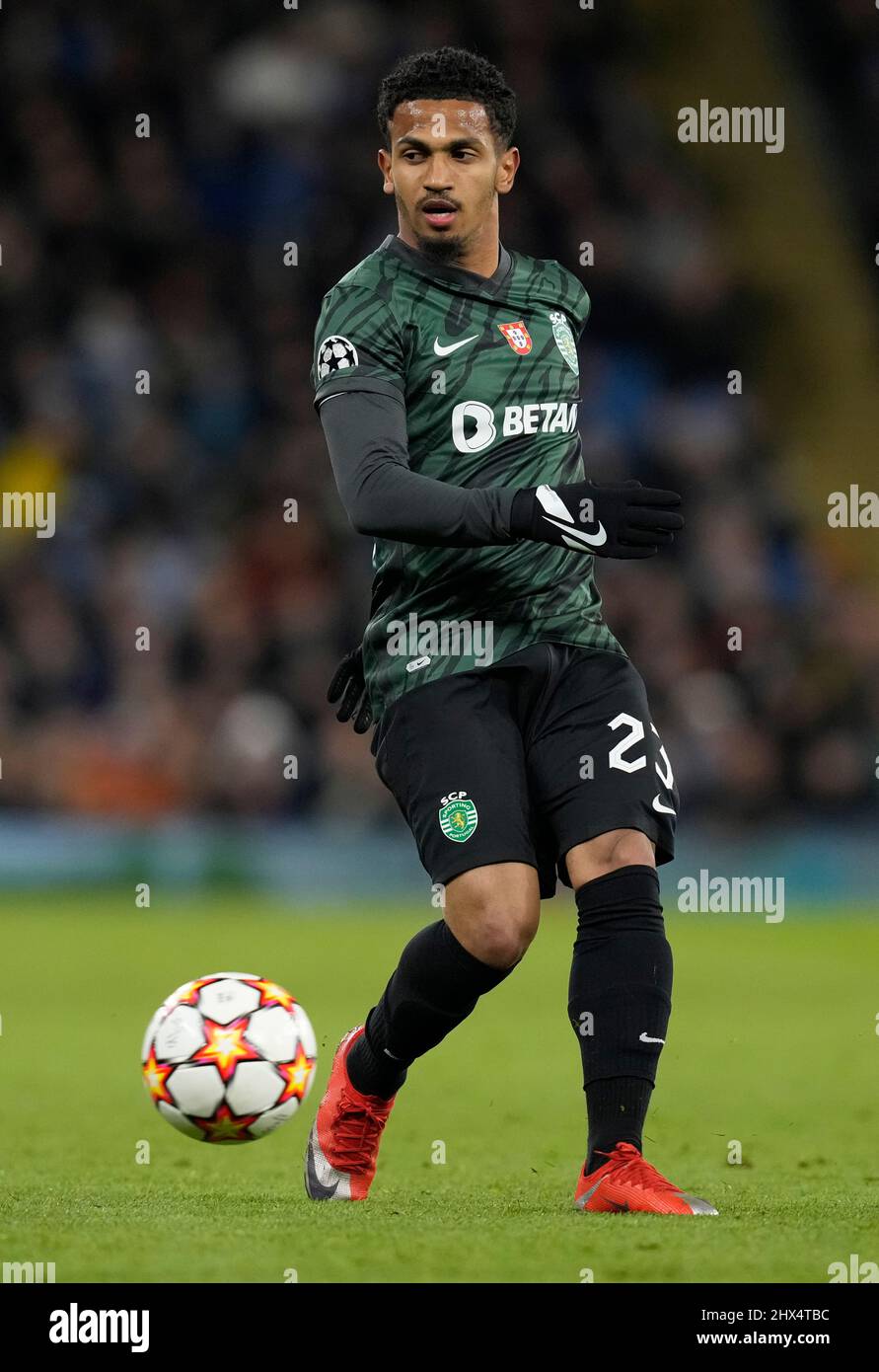 Manchester, England, 9th March 2022. Marcus Edwards of Sporting Lisbon ...