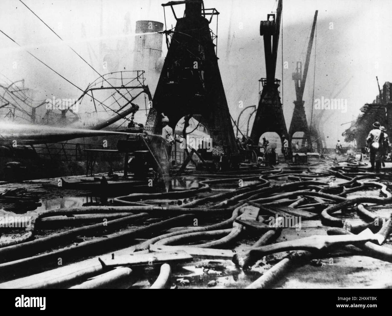 Bombay Explosion -- Work has resumed at Bombay docks which were wrecked ...