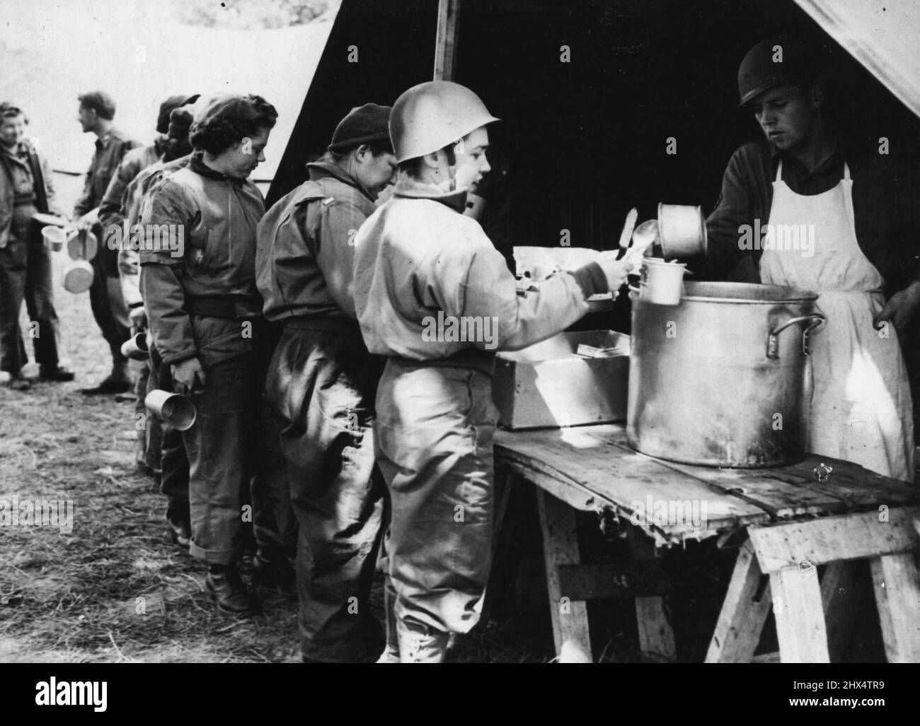 On Normandy beachheads. Nurses of a front line fields hospital, firs to ...