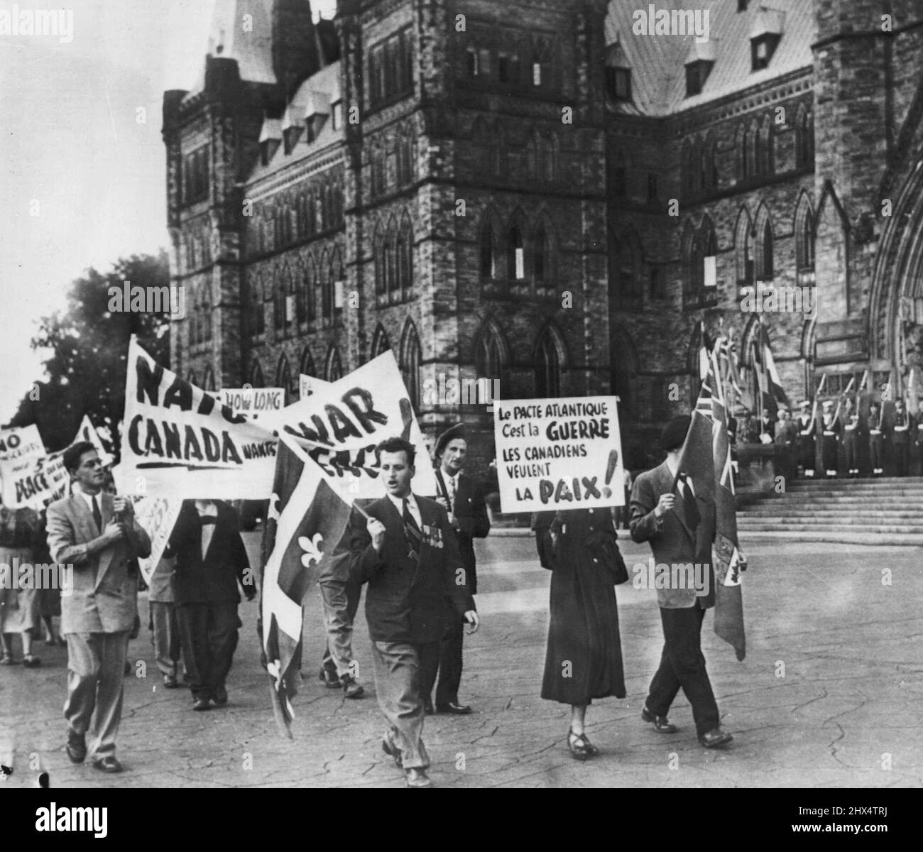 Picketing Nato Opening - ***** parade in front of the Parliament ...
