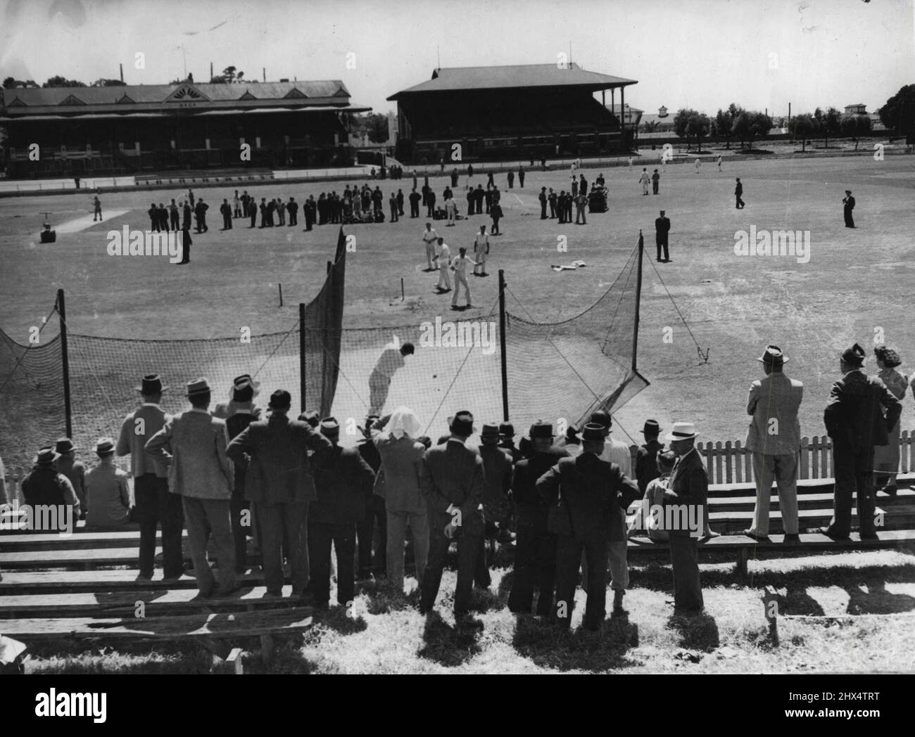 General view at the nets. The WACA Ground 1946. October 08, 1946 Stock ...
