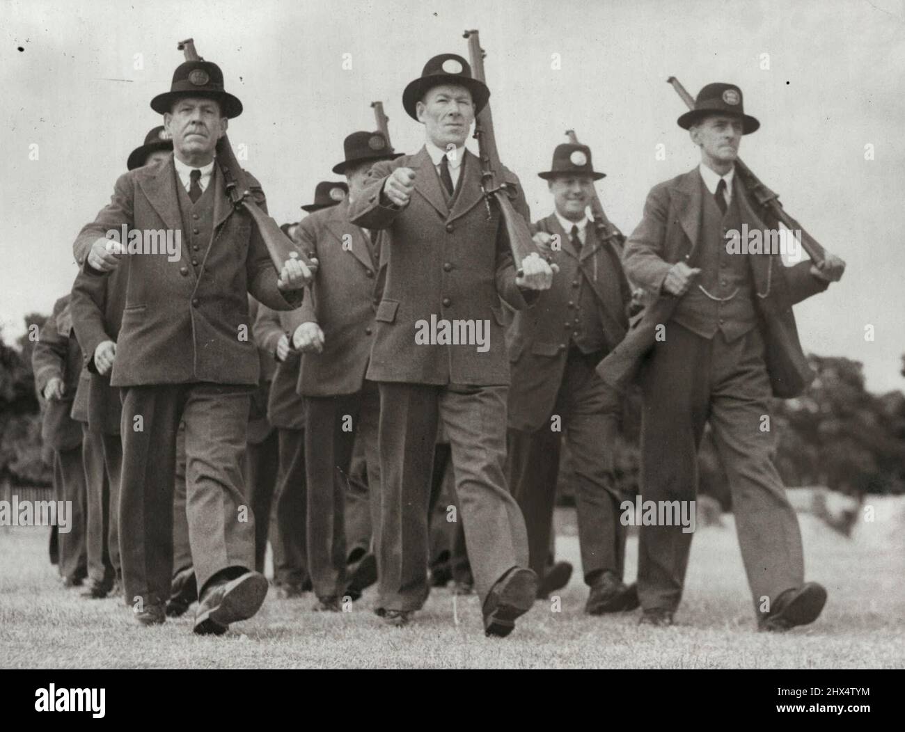 L.C.C. -- L.D.V. - Park keeper L.D.V.s at marching drill with their ...