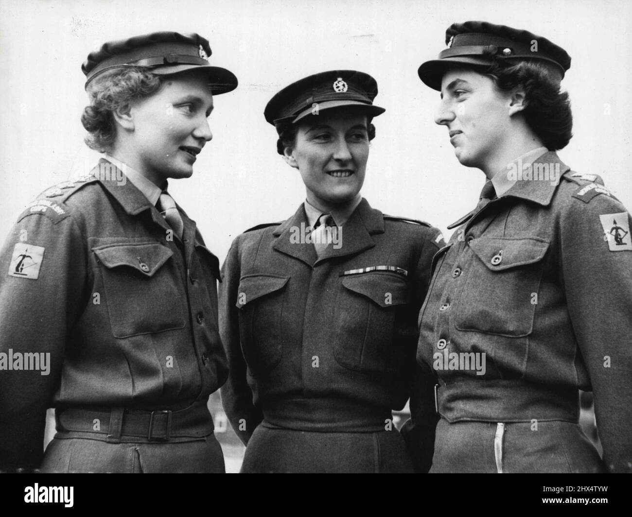 Wrac Gunners for Gilbraltar -- Three officers who will go with the ...
