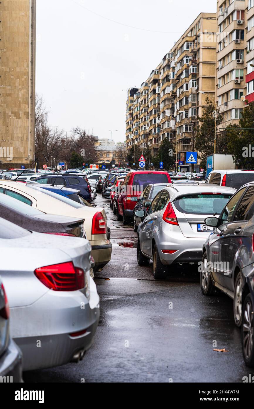 Full parking lot in downtown Bucharest, Romania, 2022 Stock Photo - Alamy