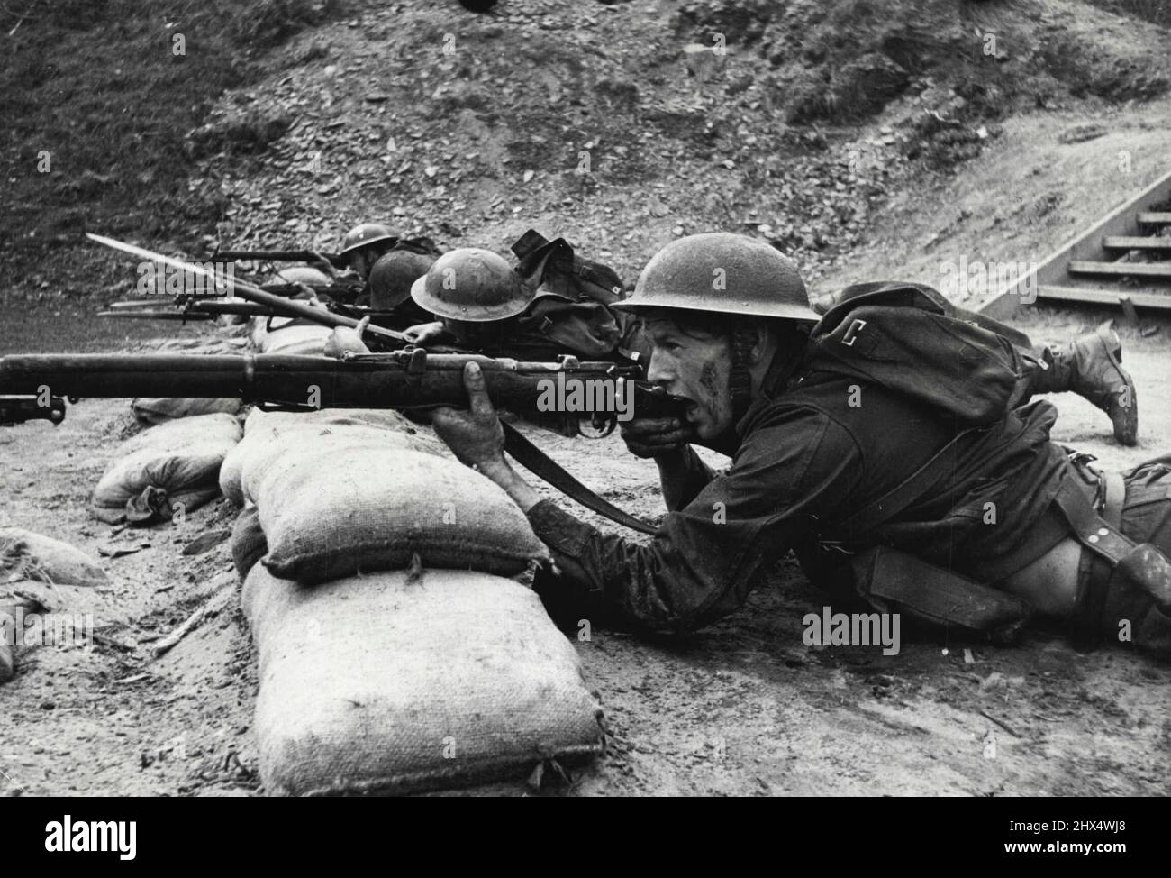 Battle school. They fire five rounds on the range. August 22, 1942 ...