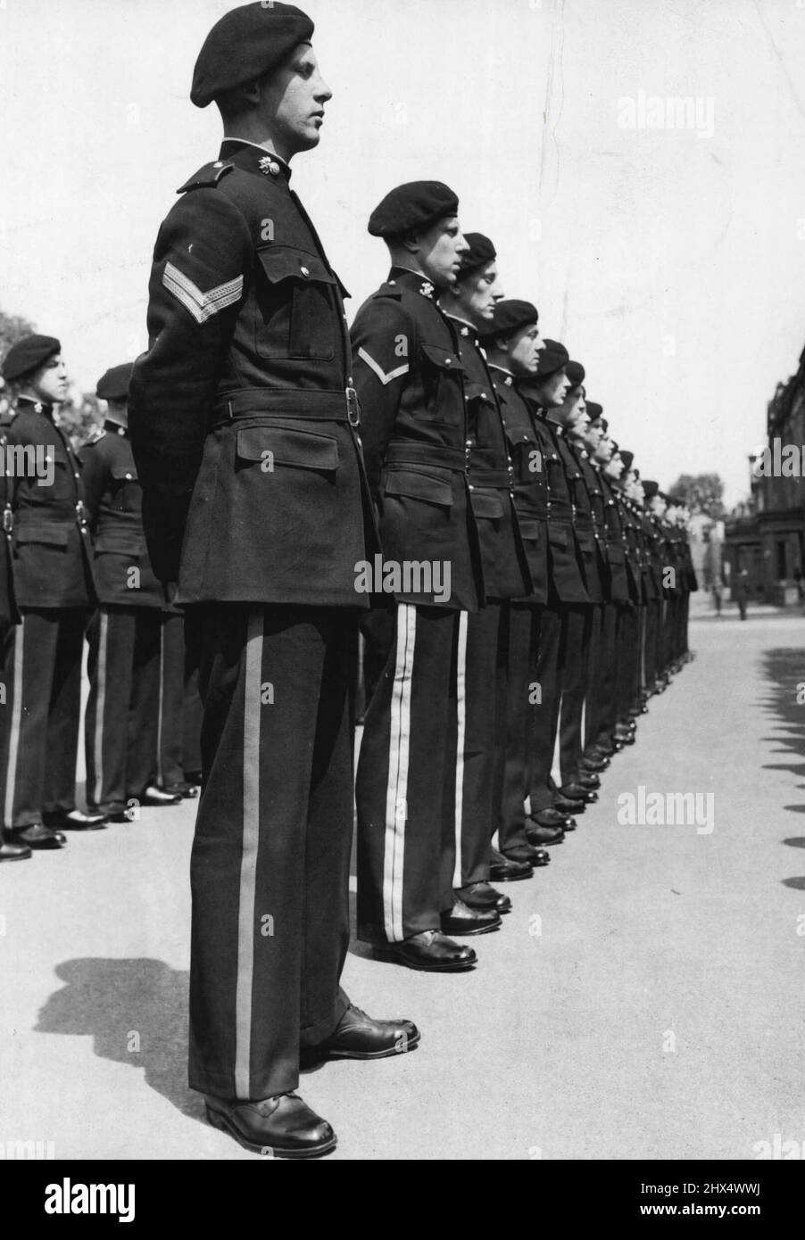 Army's New Blues On Parade -- The postwar Army's new blue walking out ...