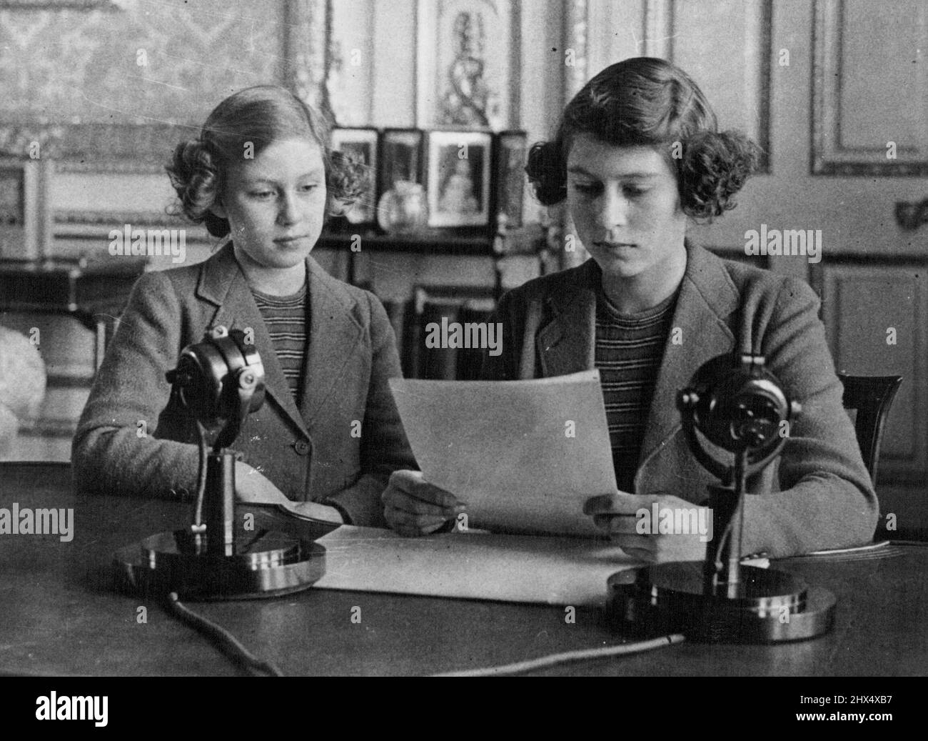 Royal Princesses at the Microphone Princess Elizabeth and Princess ...