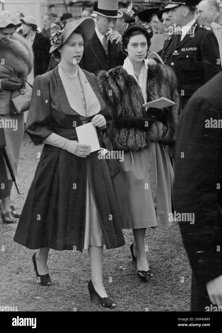 Princesses at the Derby. The Princesses Margaret and Elizabeth pictured ...