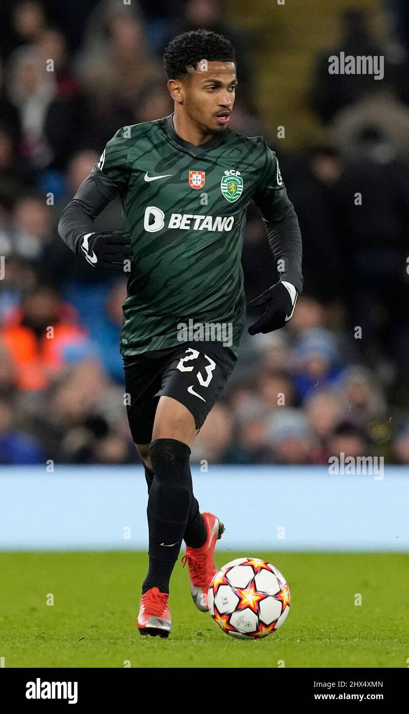 Manchester, England, 9th March 2022. Marcus Edwards of Sporting Lisbon ...