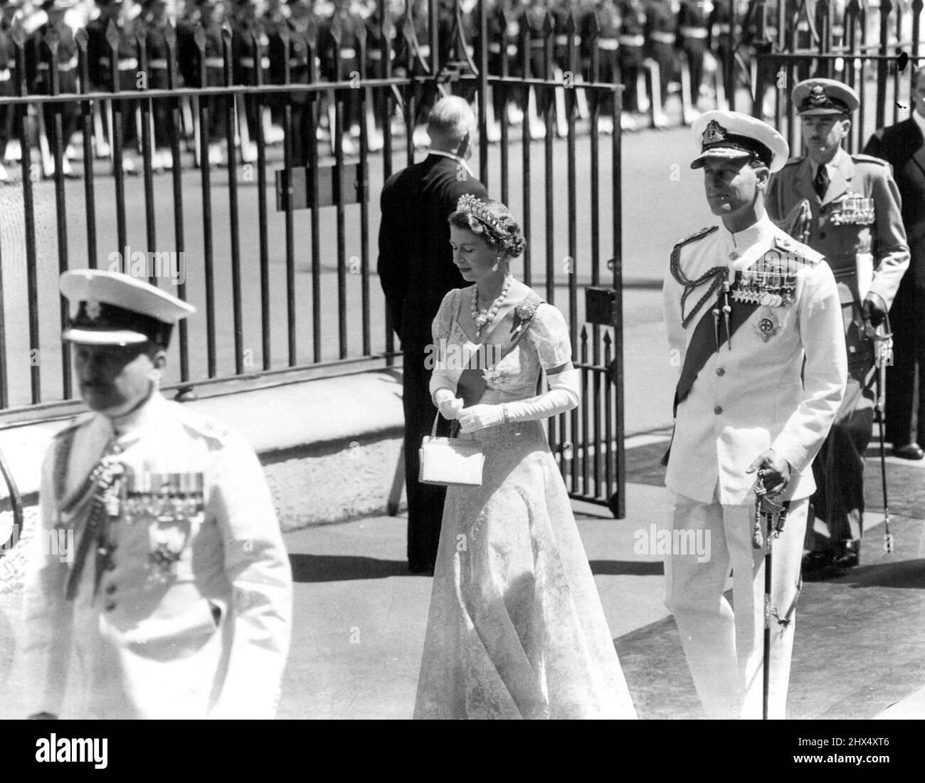Royal Tour '54. Opening of NSW State Parliament. February 4, 1954 Stock ...