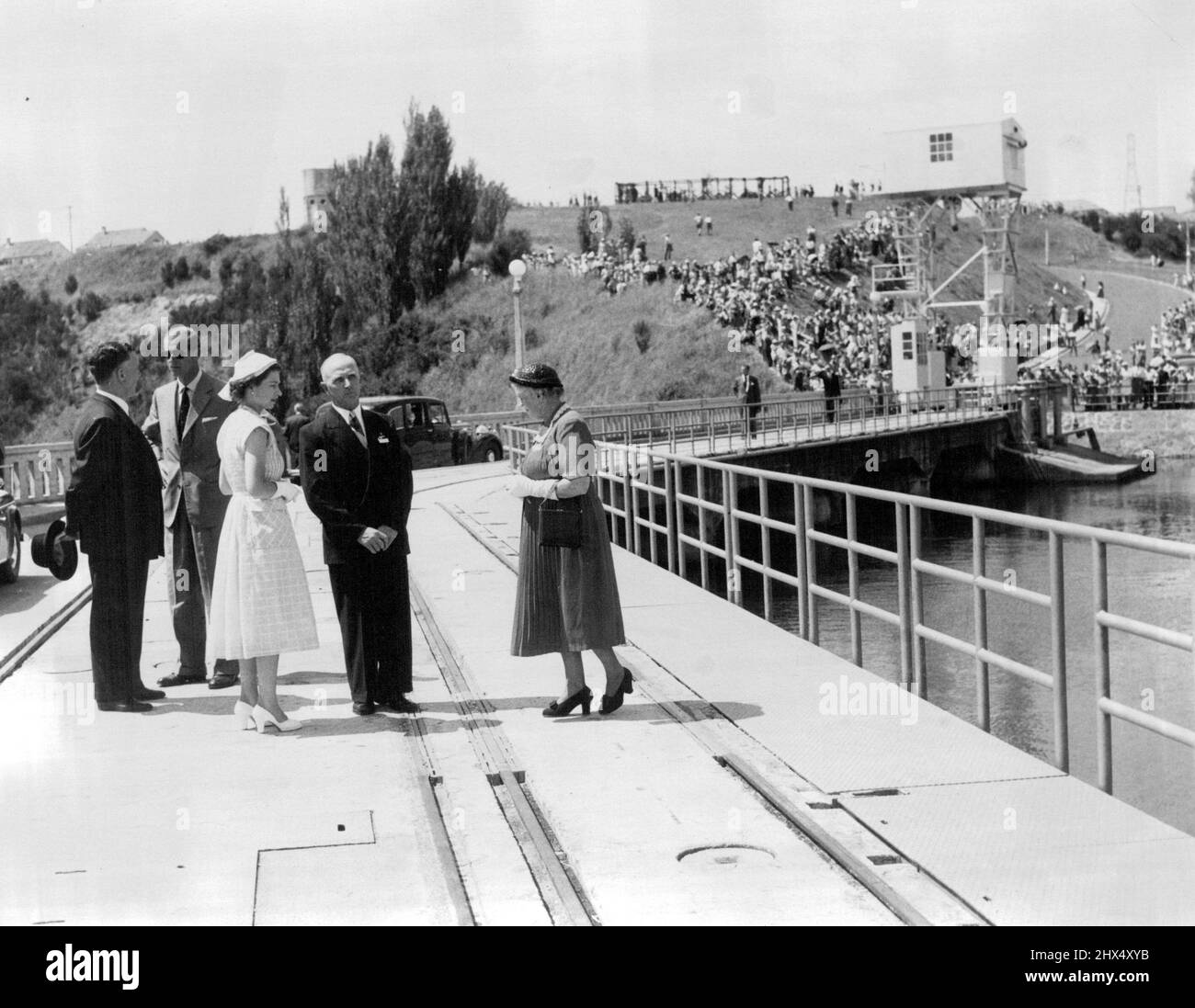 Queen Elizabeth and the Duke of Edinburgh with Mr. and Mrs. J. A. O ...