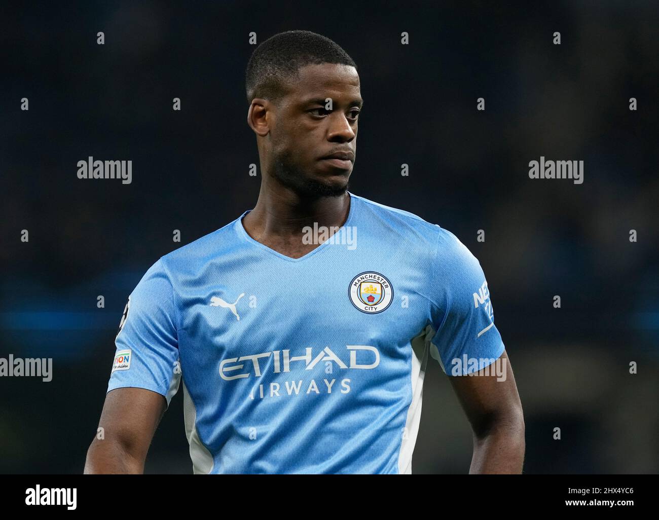 Manchester, England, 9th March 2022. Luke Mbete of Manchester City ...