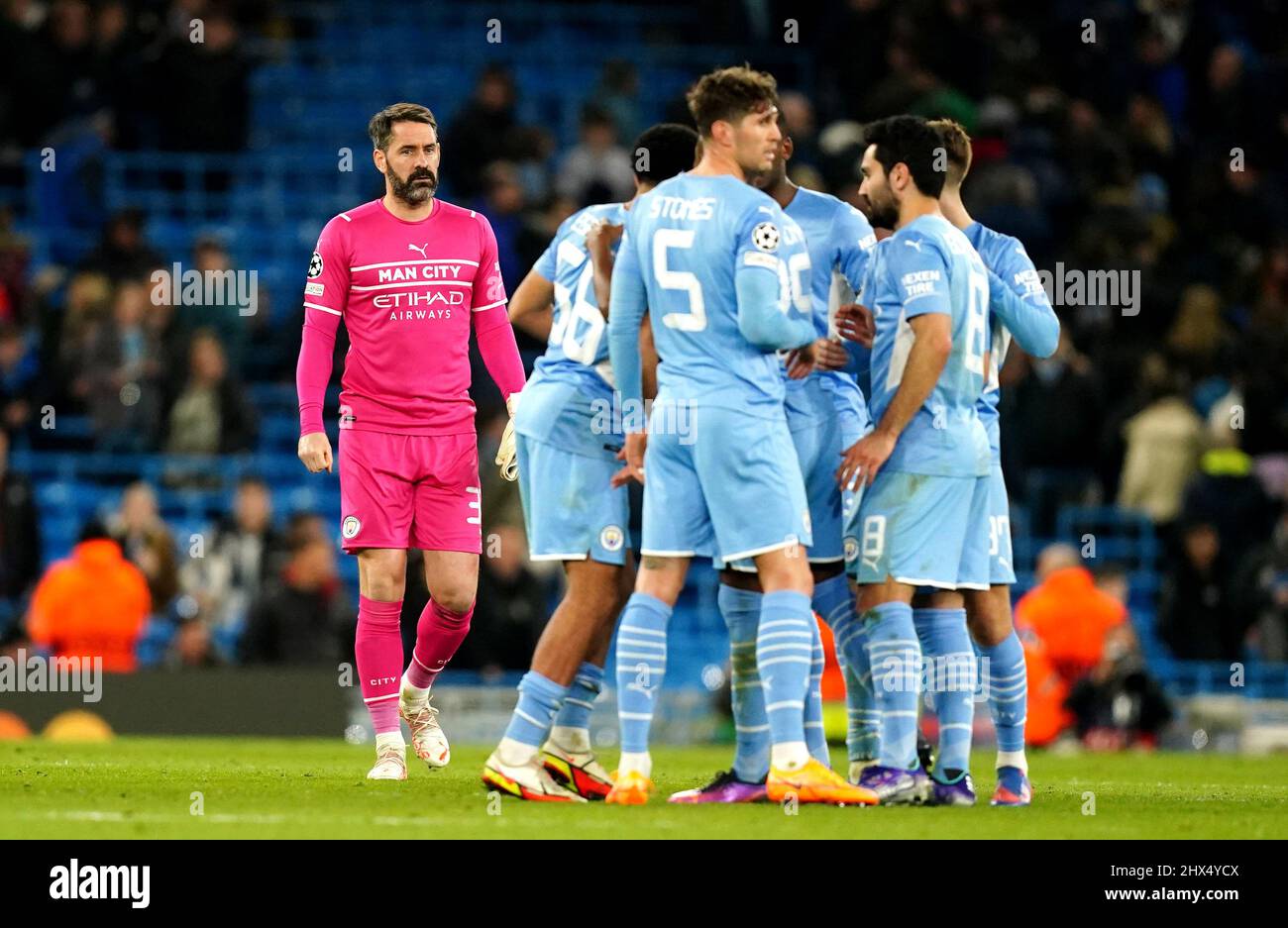 Manchester City goalkeeper Scott Carson after the UEFA Champions League ...