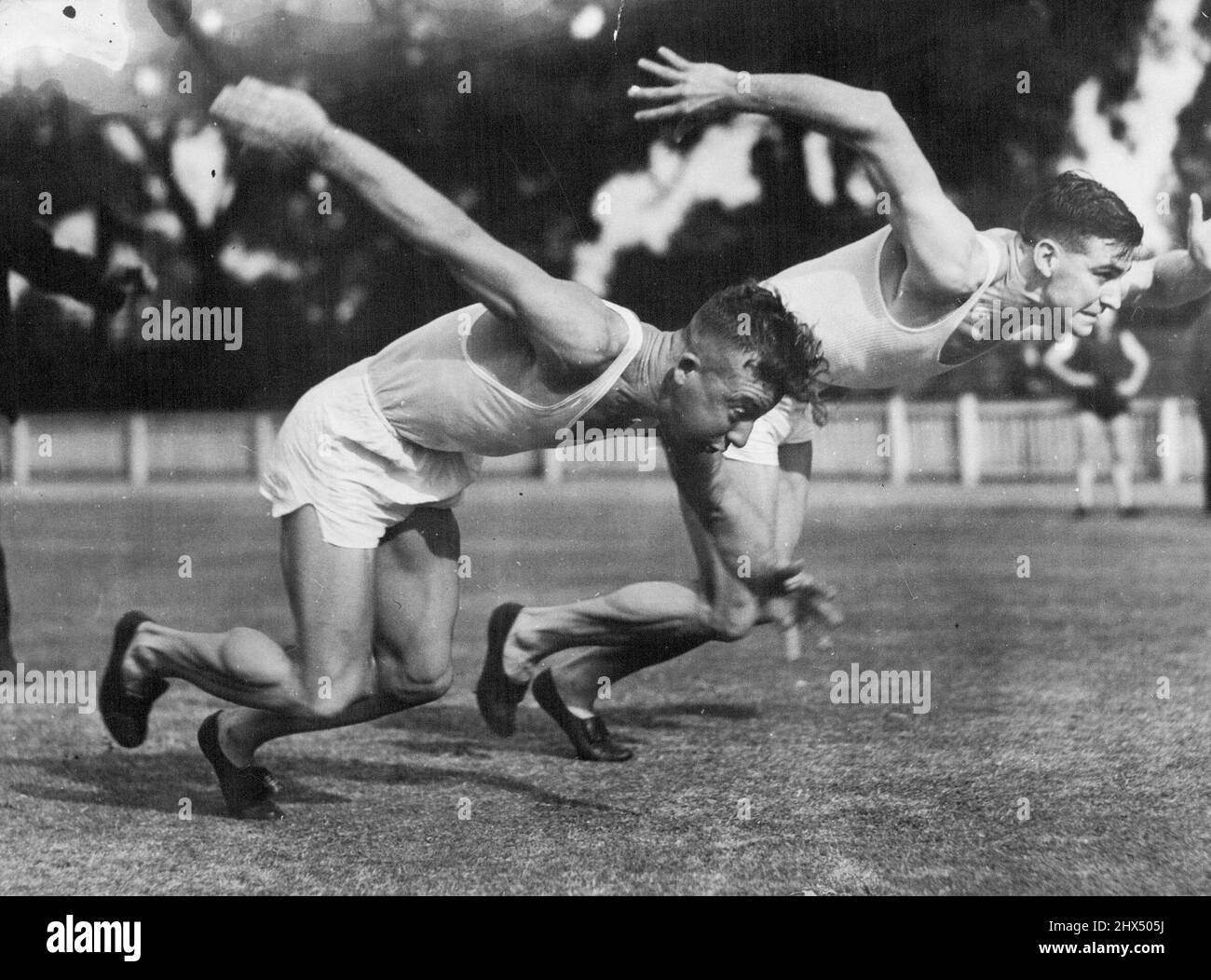 Two people sprinting Black and White Stock Photos & Images - Alamy