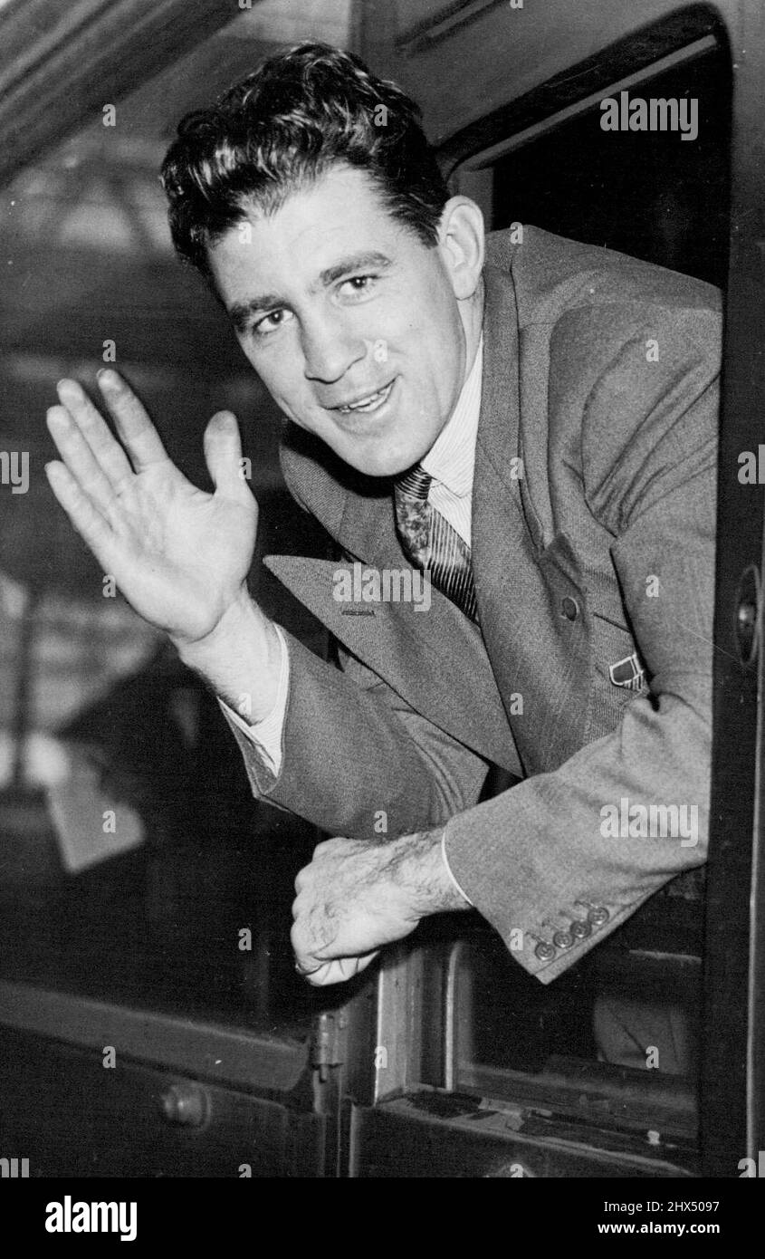 Maurice Strickland - (Heavy Weight boxer U.S.A) leaving Waterloo ...