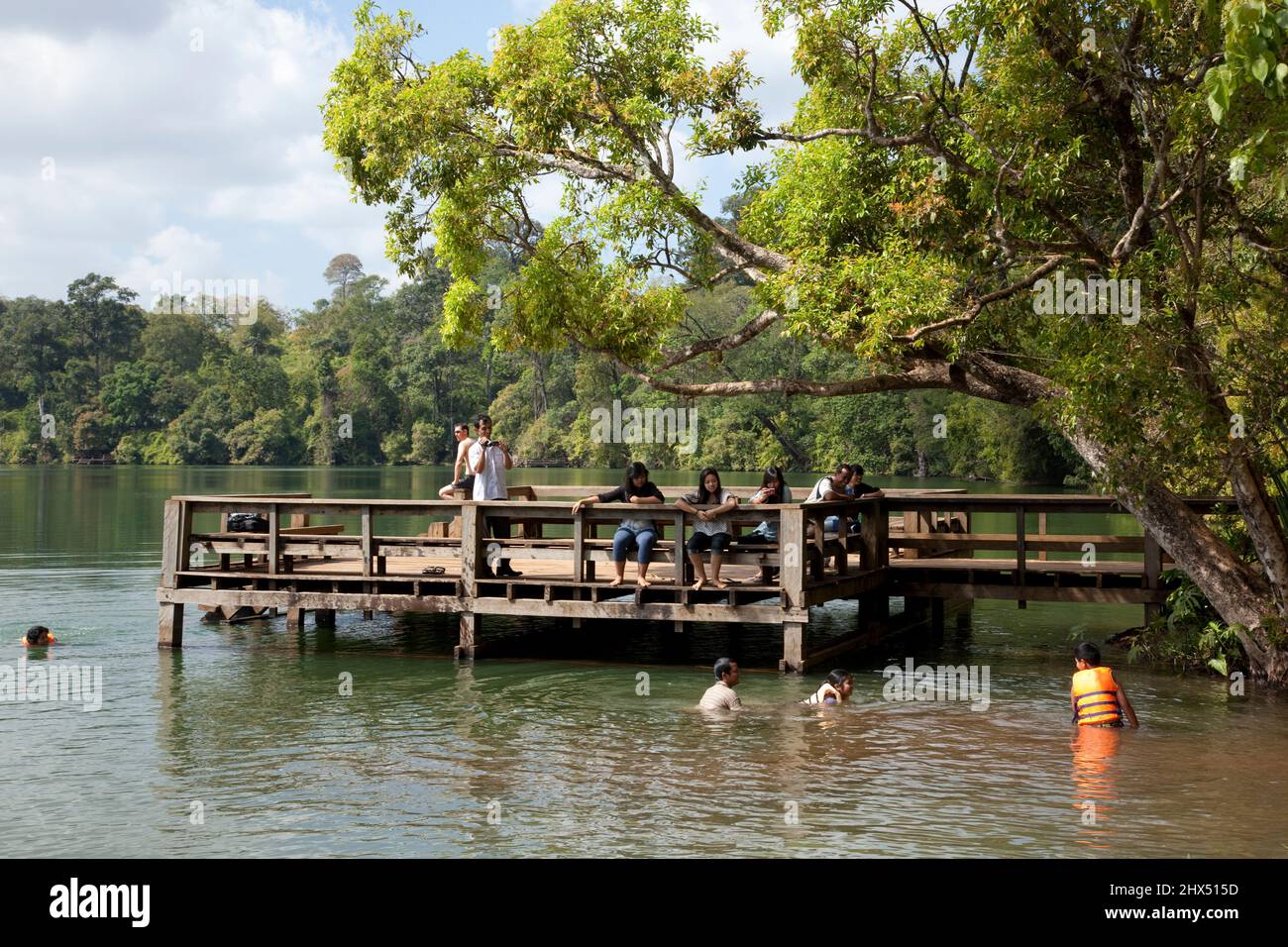 Cambodia, Banlung, Yeak Laom lake, tourists swimming Stock Photo - Alamy