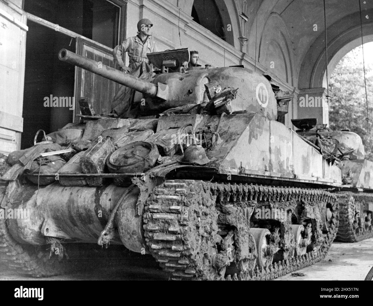 This Sherman tank of a New Zealand armoured division with the Eighth ...