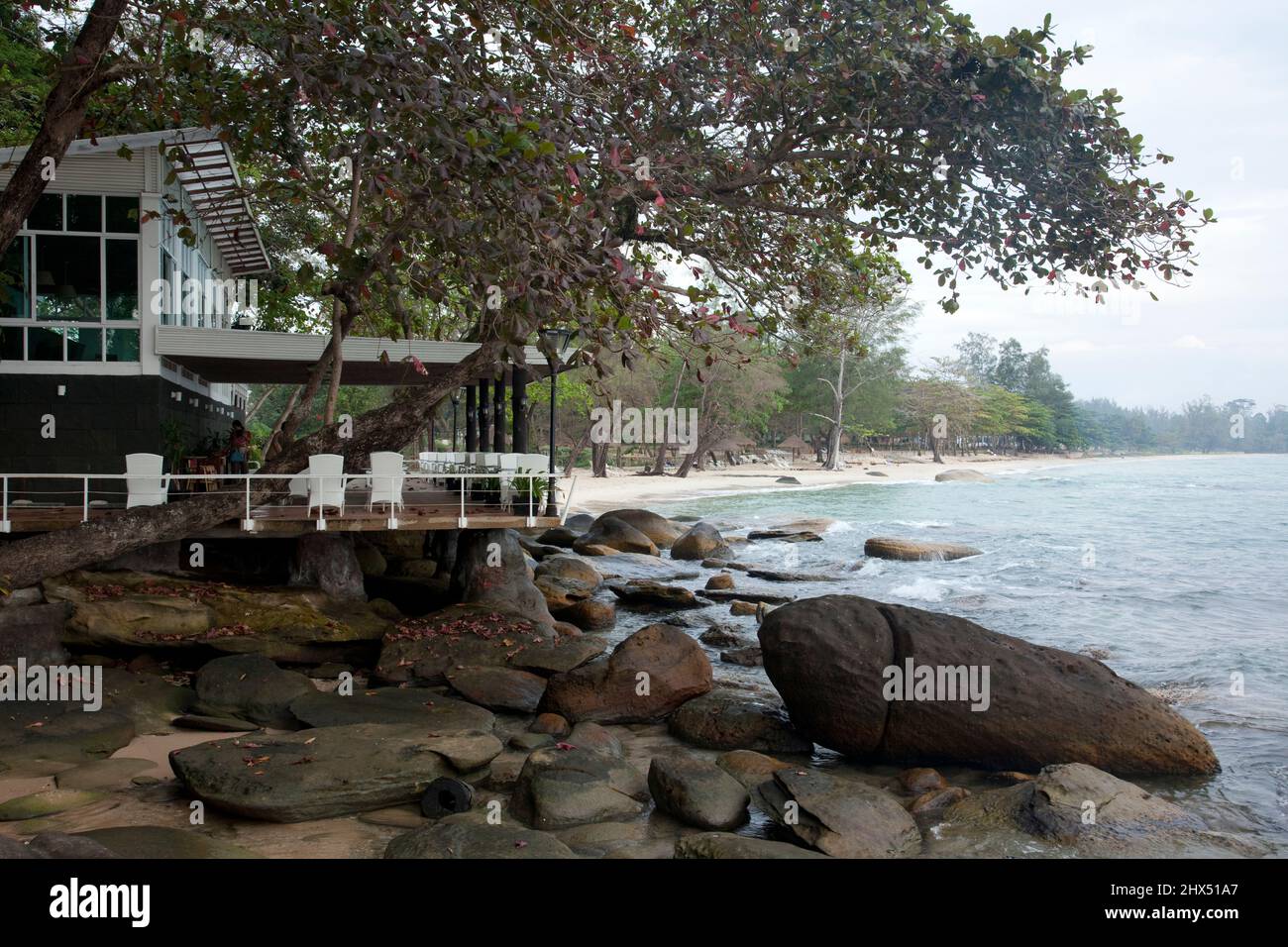 Cambodia, Sihanoukville, Independence beach and restaurant Stock Photo ...