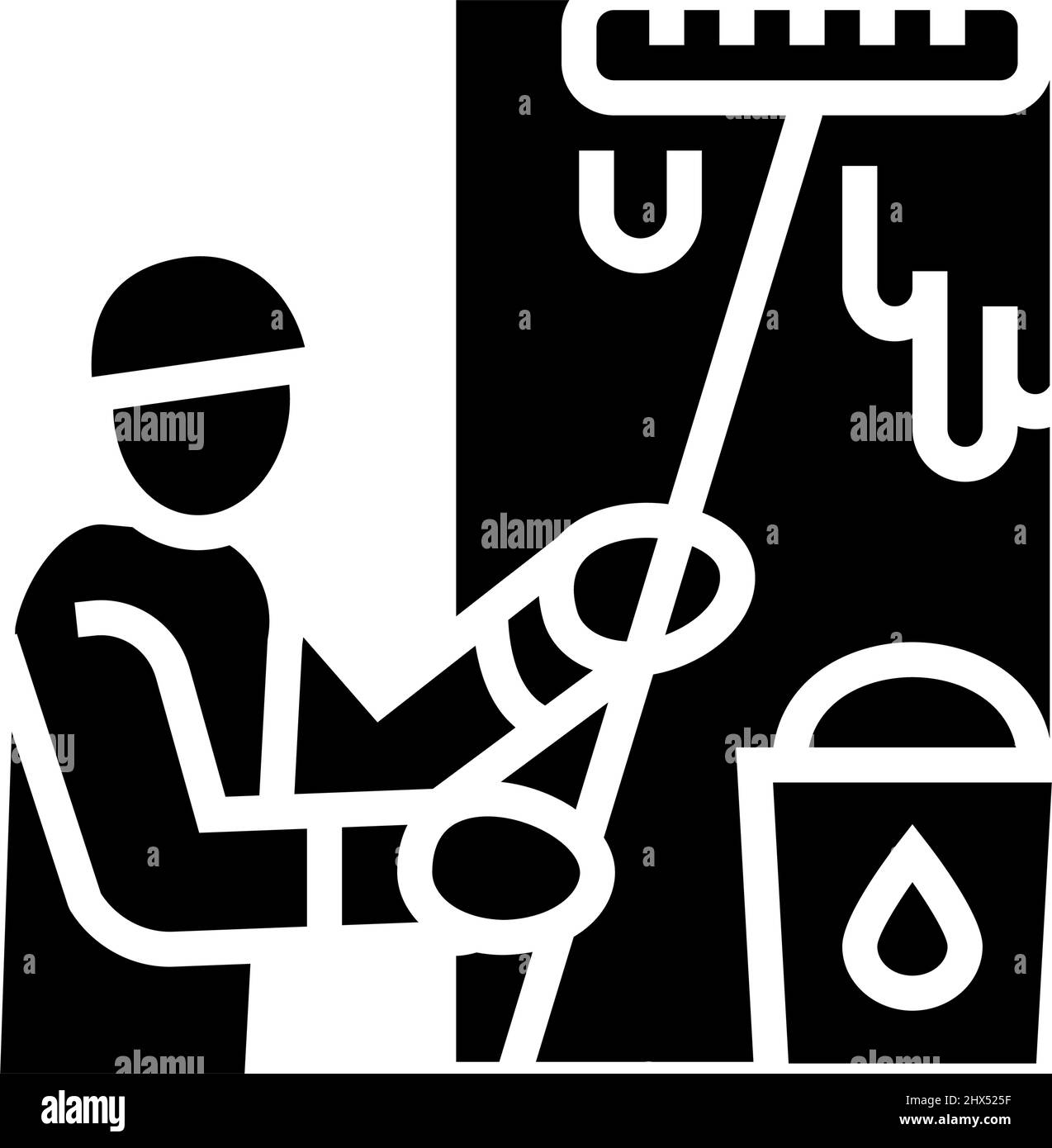 painter painting wall glyph icon vector illustration Stock Vector Image ...