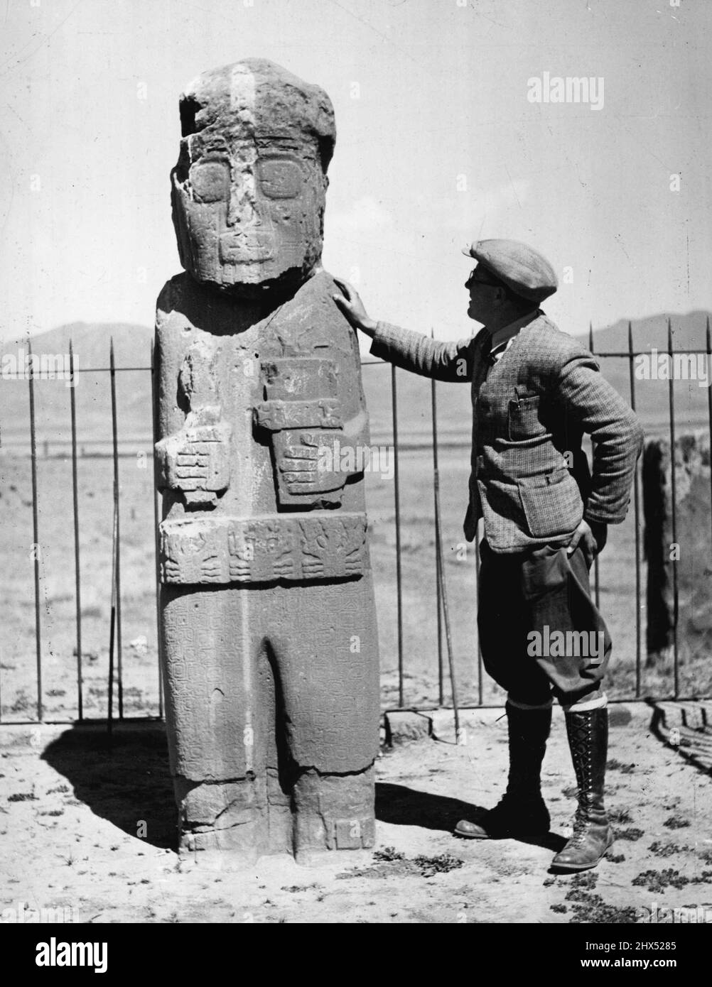 Monolith of the Tiahuanaco Era which came before that of the Incas And ...