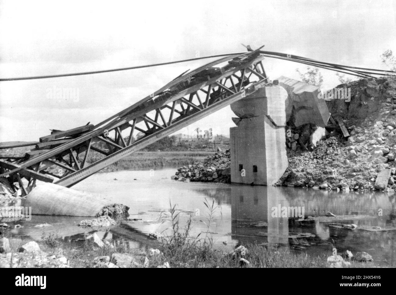 Bridge Wrecked By Chinese To Block Foe -- Chinese destroyed this ...