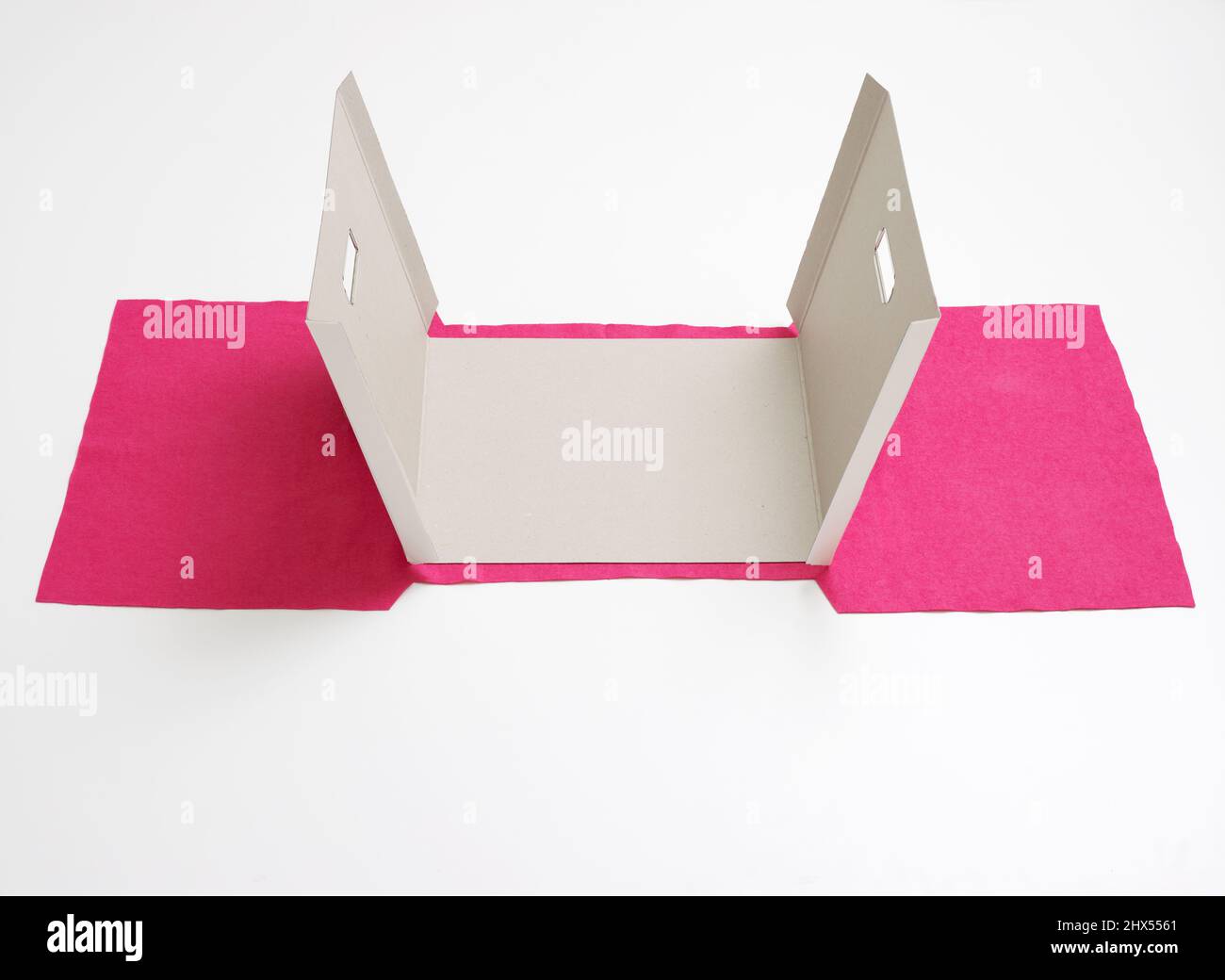 Covering a storage box with felt fabric Stock Photo - Alamy