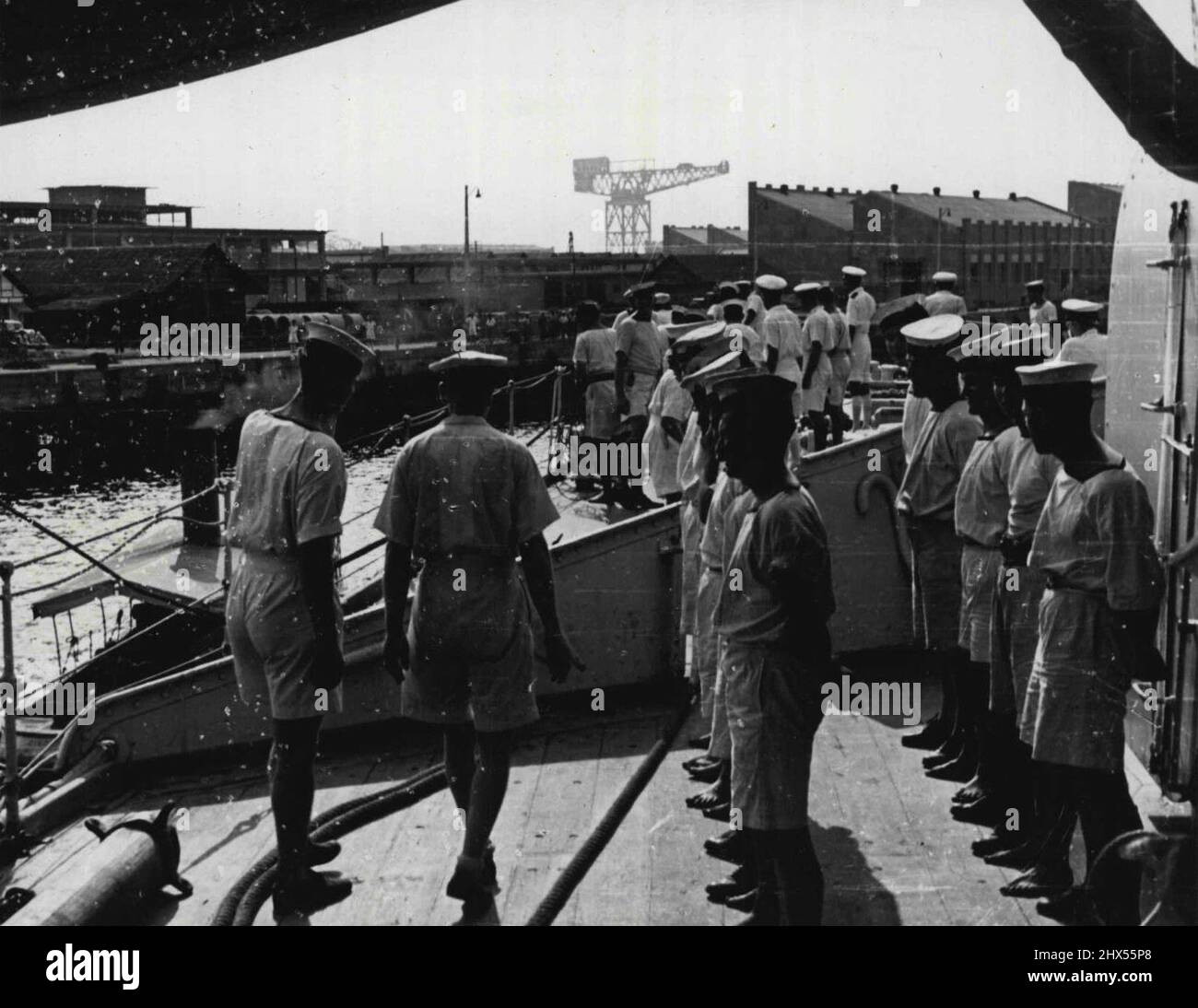 Singapore Naval Base One of the H.M. ships coming alongside showing ...