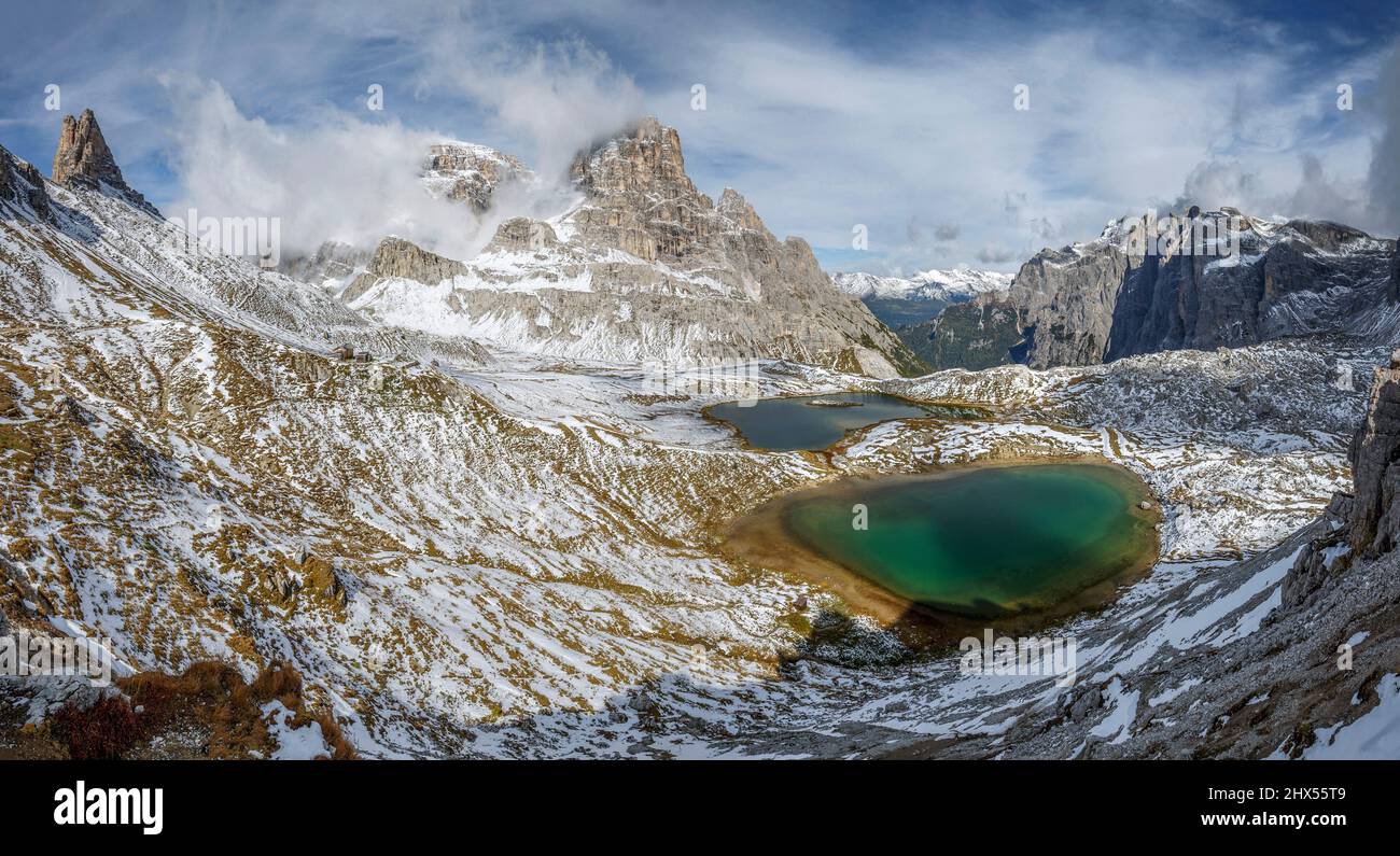 Piani lakes, Tre cime natural park, Dolomites, Alps, italy Stock Photo ...