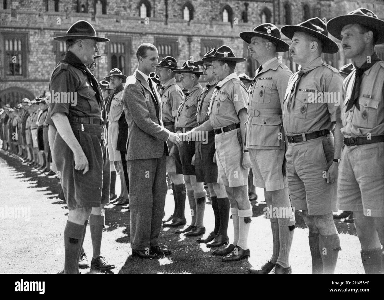 Princess Takes Salute At Windsor Scout March. HRH The Duke of Edinburgh ...