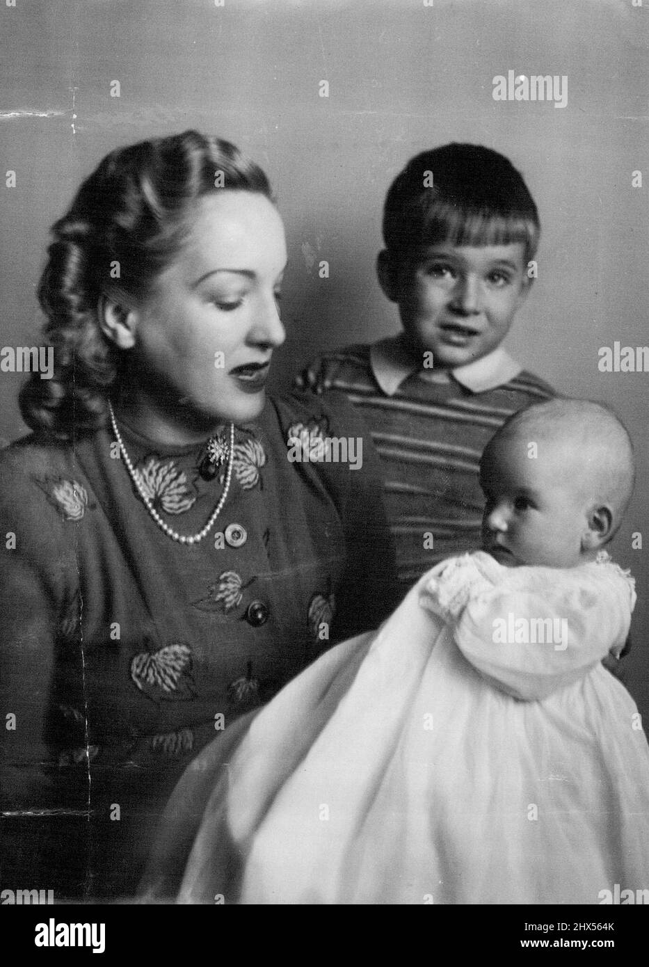 Attractive Mrs. Douglas Lamb, with son John and Baby daughter Jennifer ...