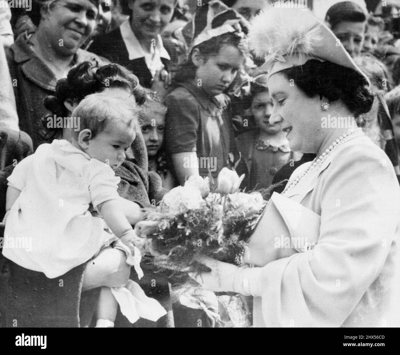 Gracious: Queen Elizabeth, during a recent visit to bombed areas in ...