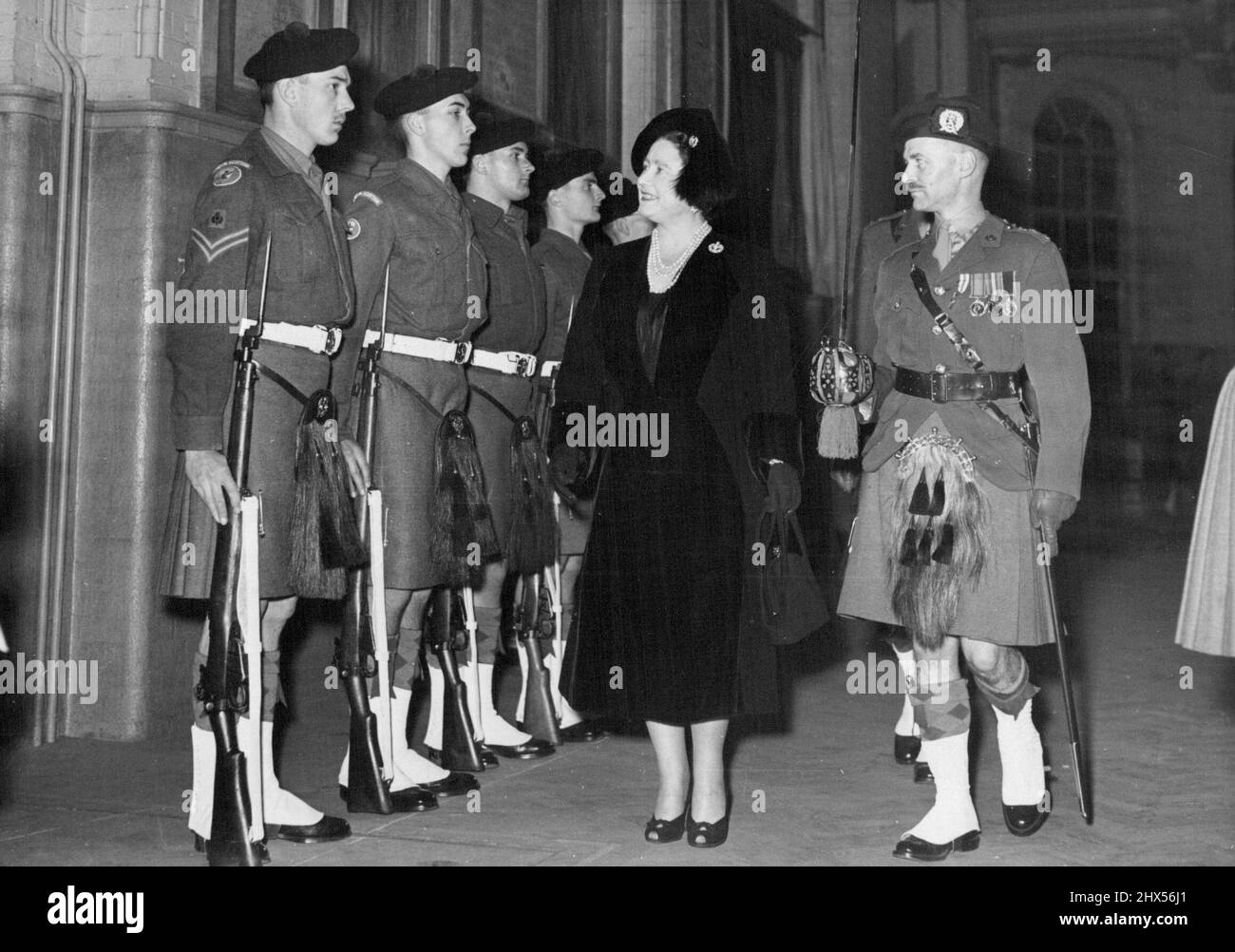 The Queen Mother Unveils Memorial to London Scottish -- H.M. the Queen ...