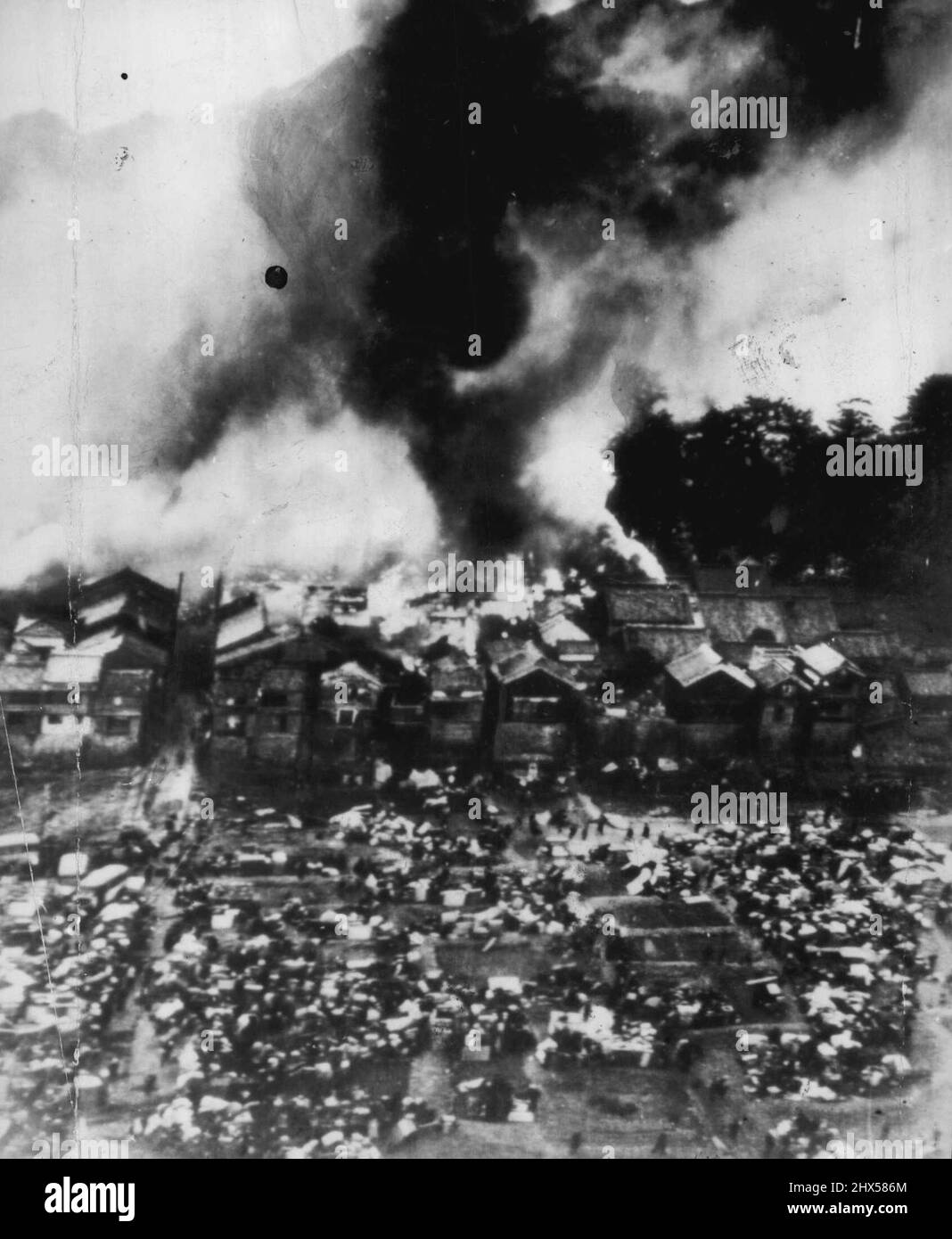 Tidal Wave -- Fire sweeps through Shingu Wakayama Prefecture, southern ...