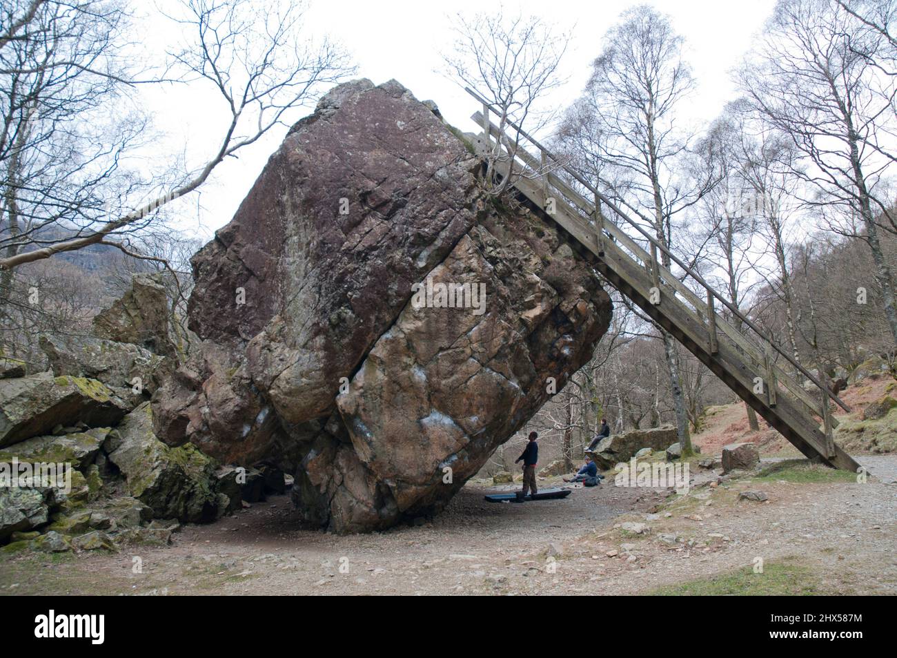 Great Britain, England, Lake District, Borrowdale valley, the Bowder ...