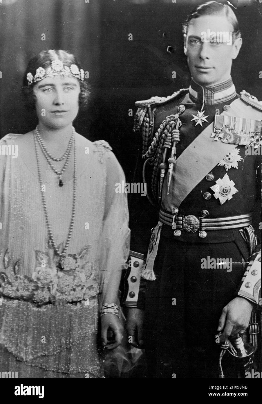 King George VI & Queen Elizabeth - Portraits. December 14, 1936 Stock ...