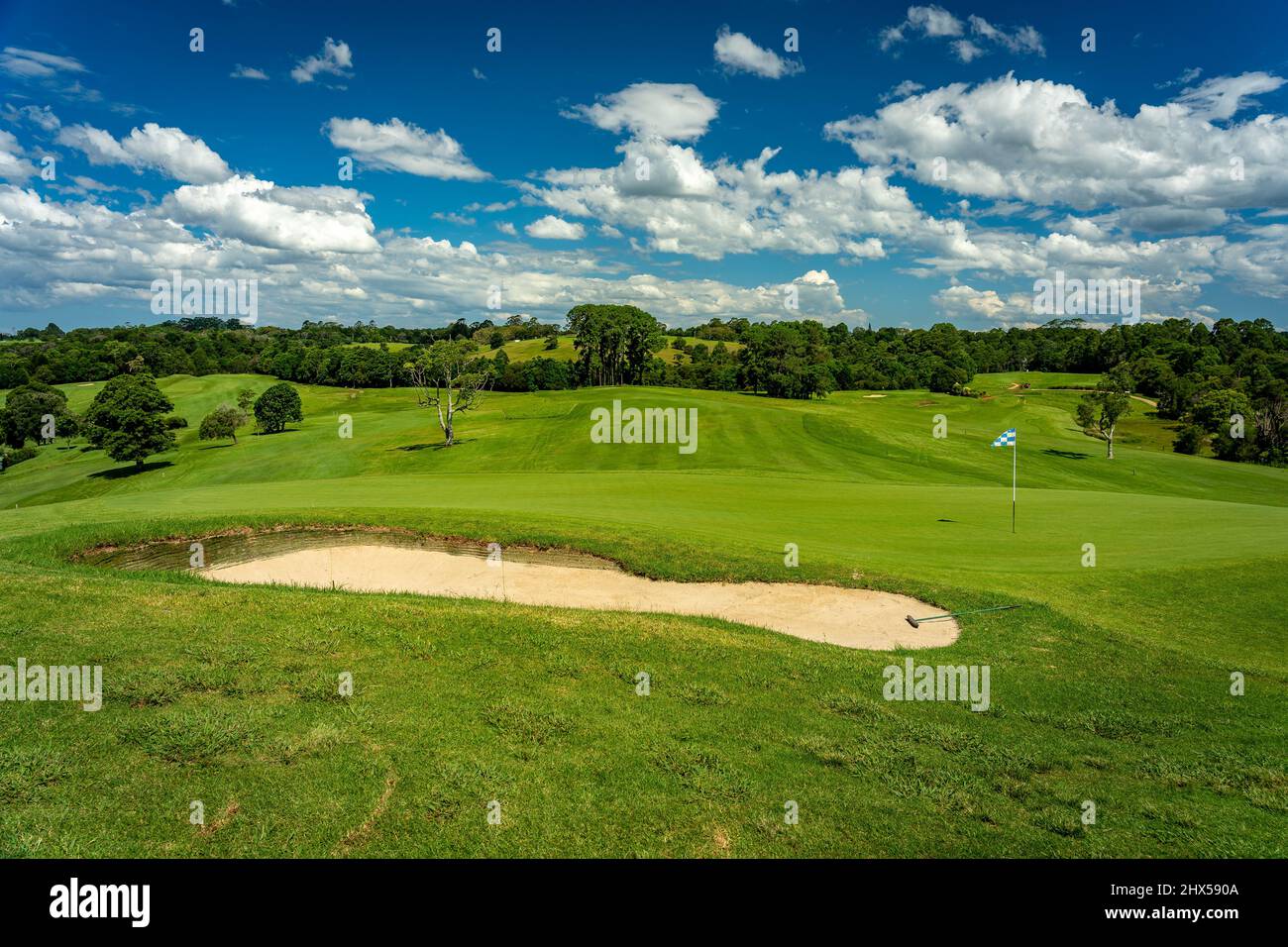 Beautiful green golf course in Maleny, Queensland, Australia Stock ...