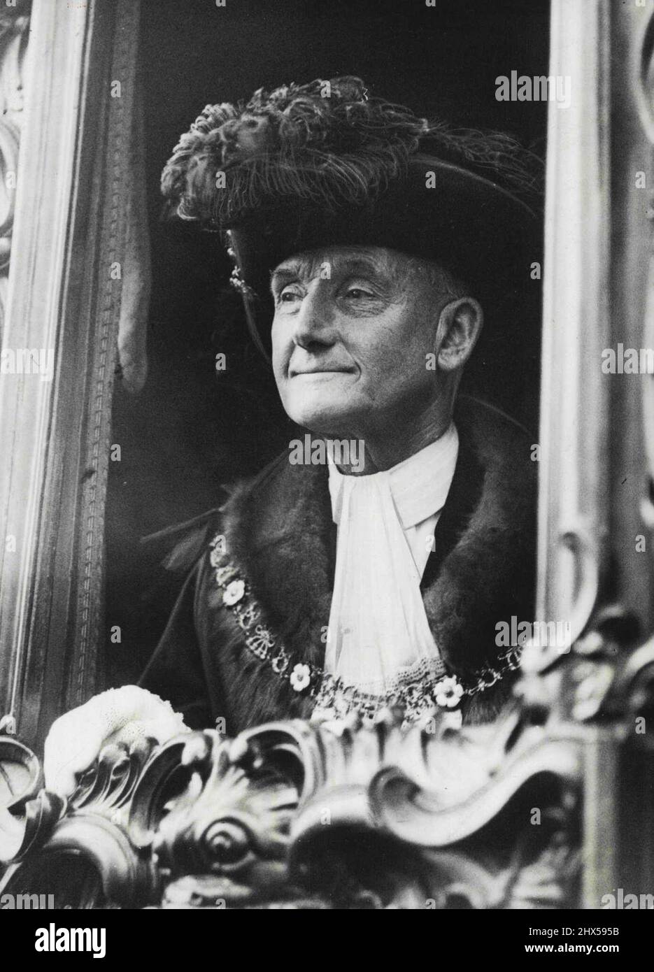 Sir George Broadbridge former lord mayor of London, smiles from his ...