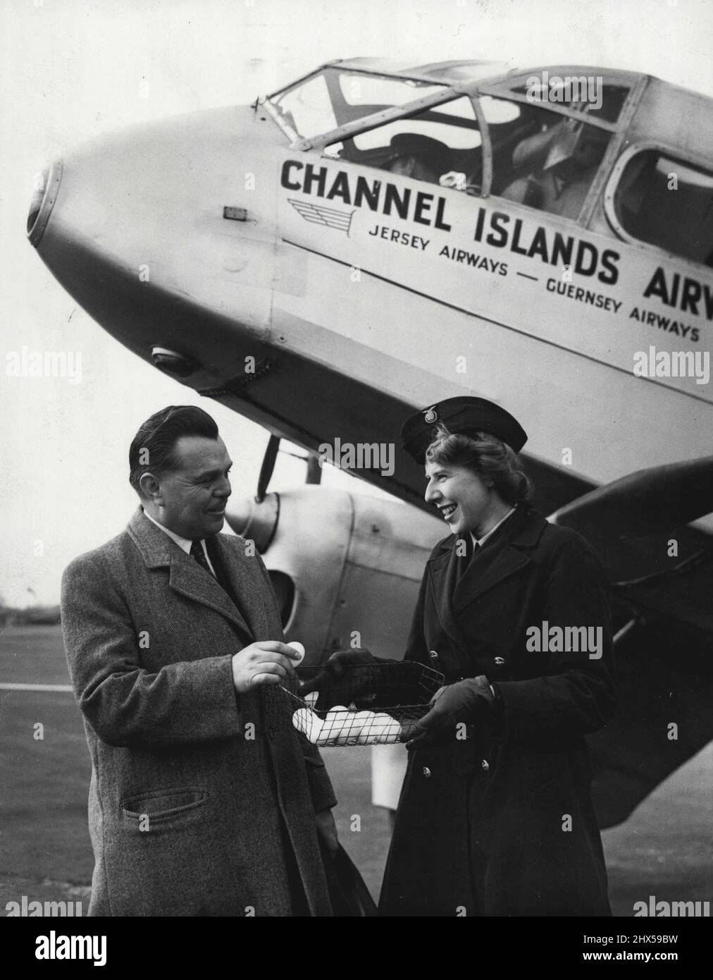 Eggs For 20,000th AIR Passenger. Picture shows: Julie Cook presenting ...