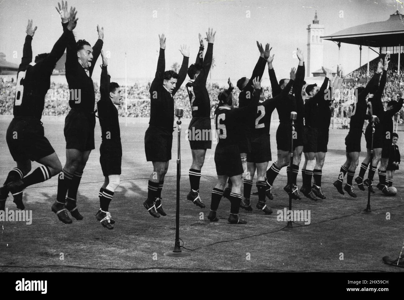 team performs the colorful Haka before the Rugby Union Test Australia ...
