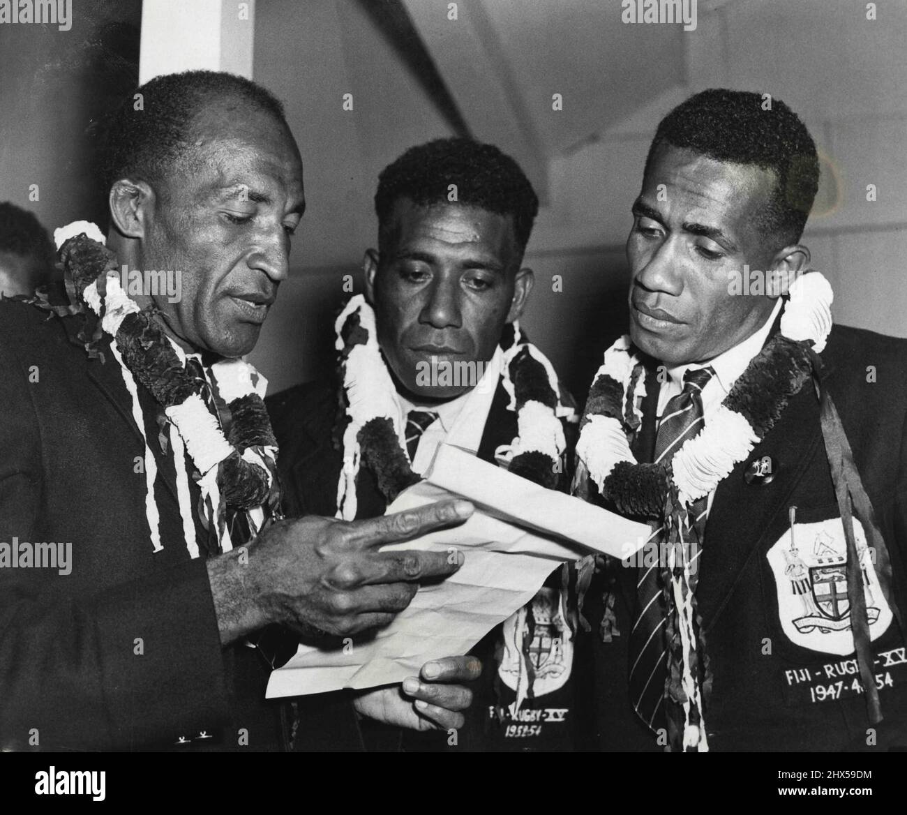 3 Members of the Fijian R.U. Team. Two members of the Fijian Rugby ...