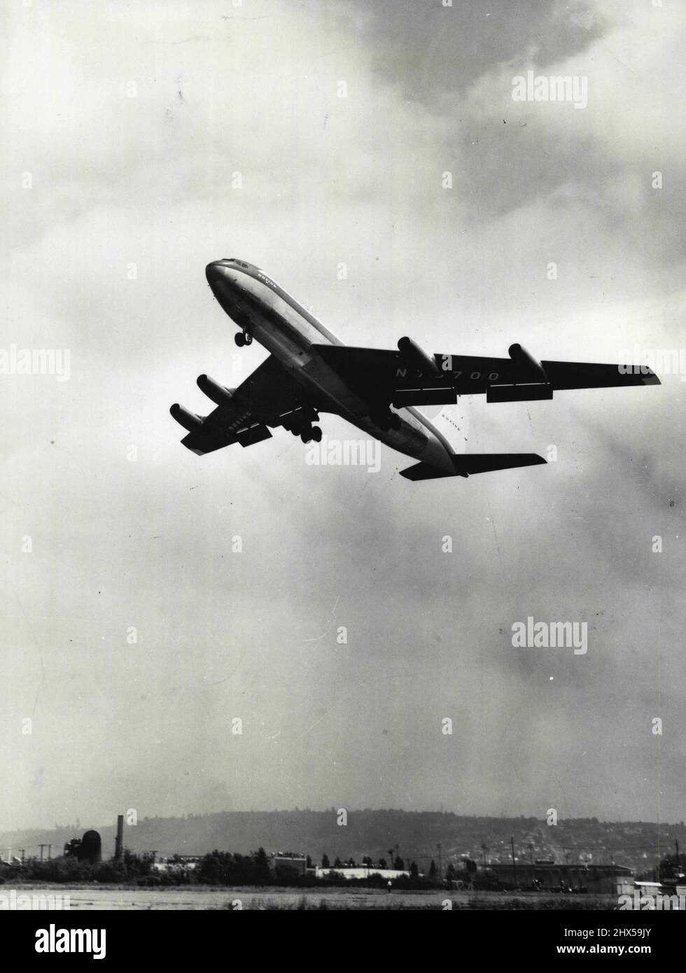 Boeing 707 First Flight; Jet Transport Leaps Into Air - Boeing Airplane ...