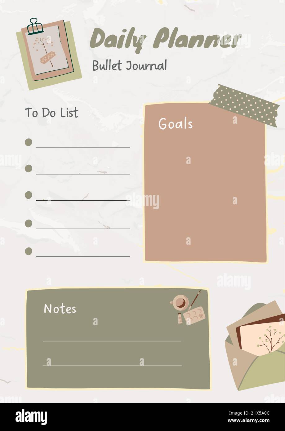 Daily planner printable template Vector. Editable and printable paper ...